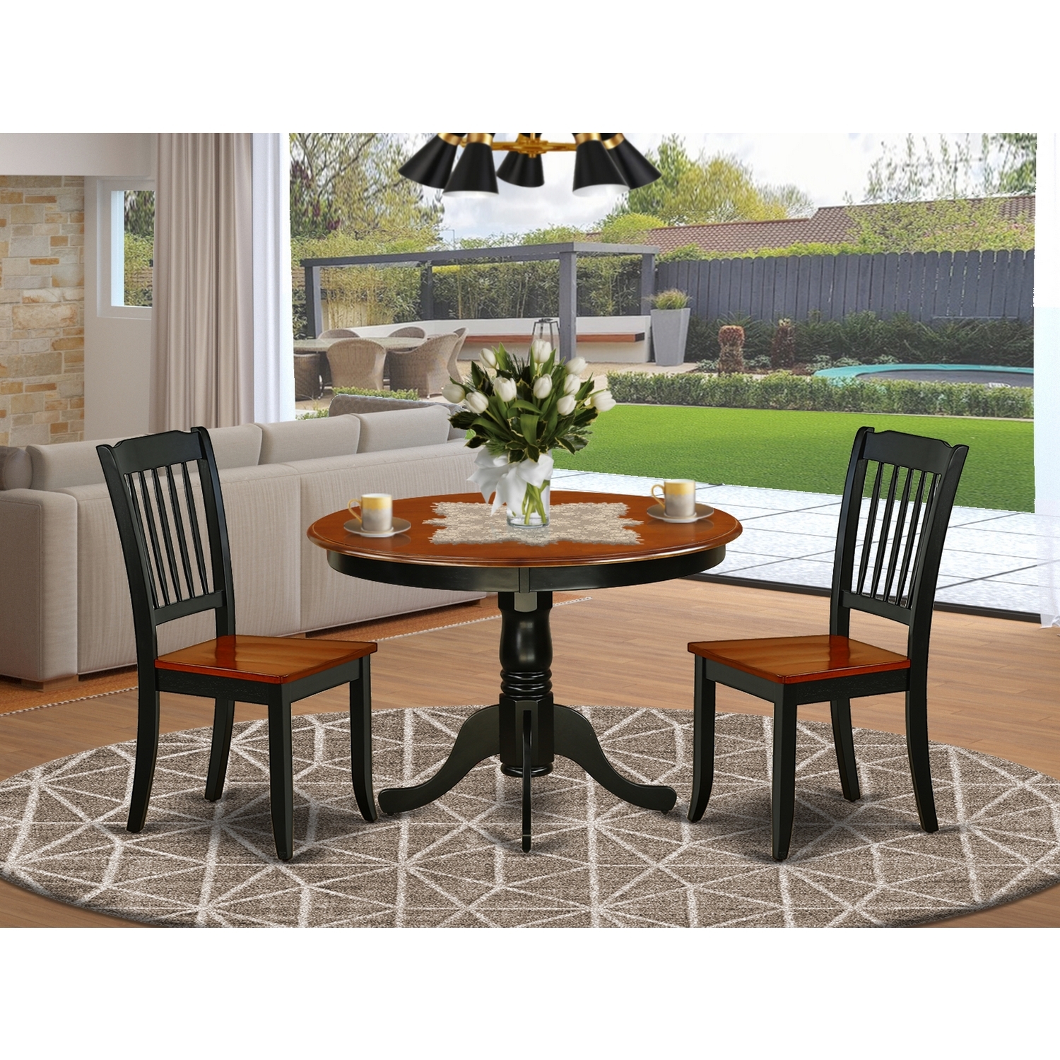HomeStock Boldly Bohemian 3 Piece Kitchen Table Set for Small Spaces ...