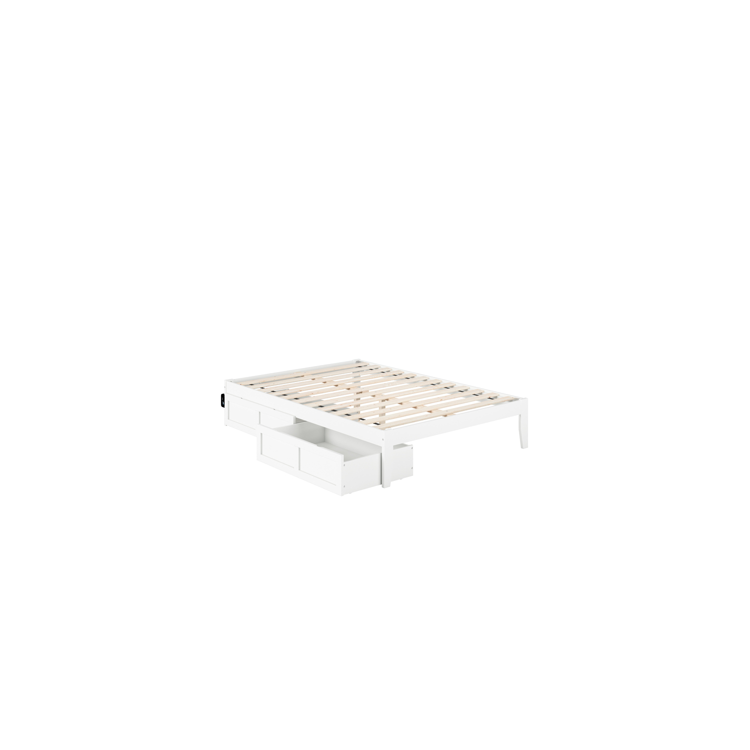 HomeStock Charm Bed with USB Turbo Charger and 2 Drawers, Full, White ...