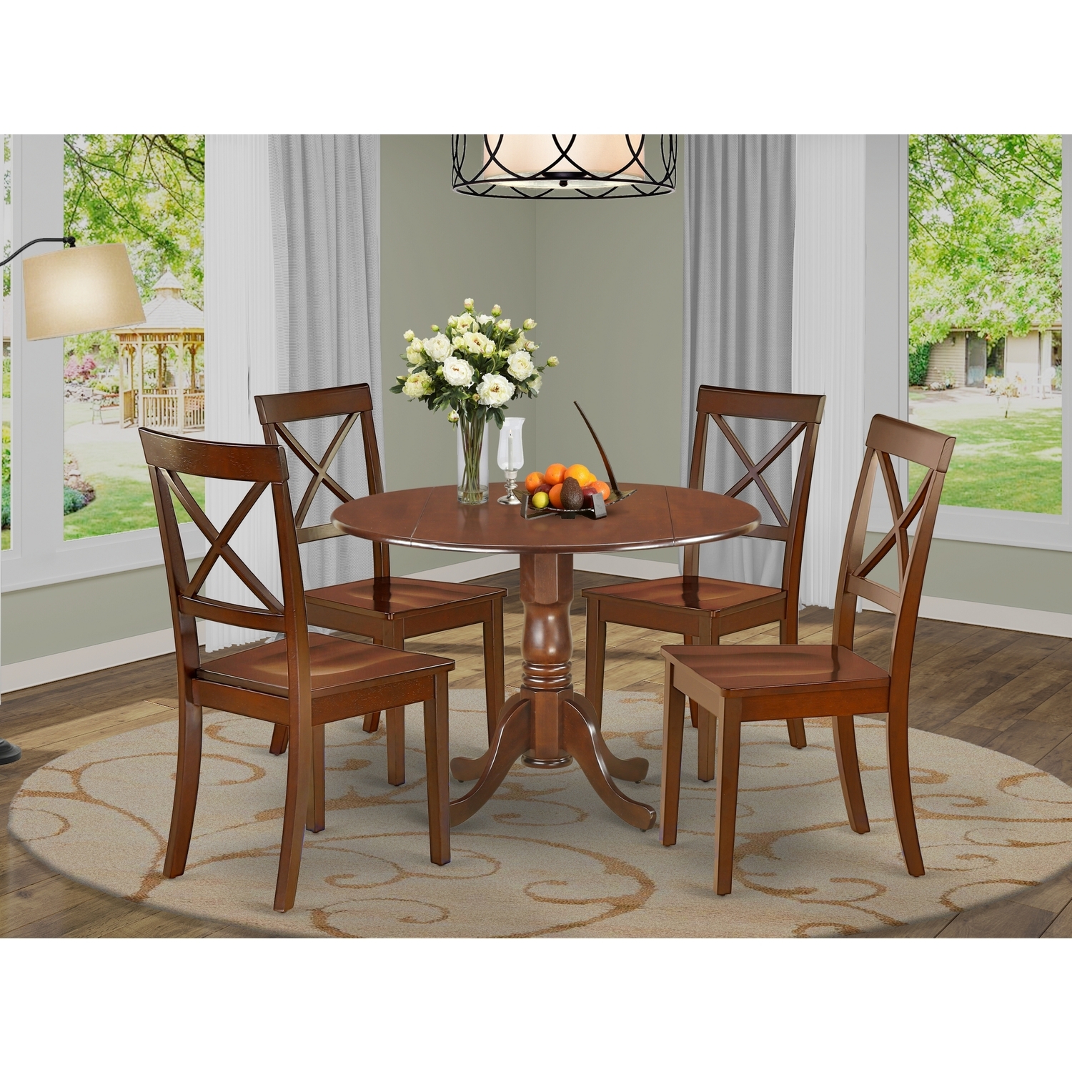 HomeStock City Chic 5Pc Rounded 42 Inch Kitchen Table With Two 9-Inch ...