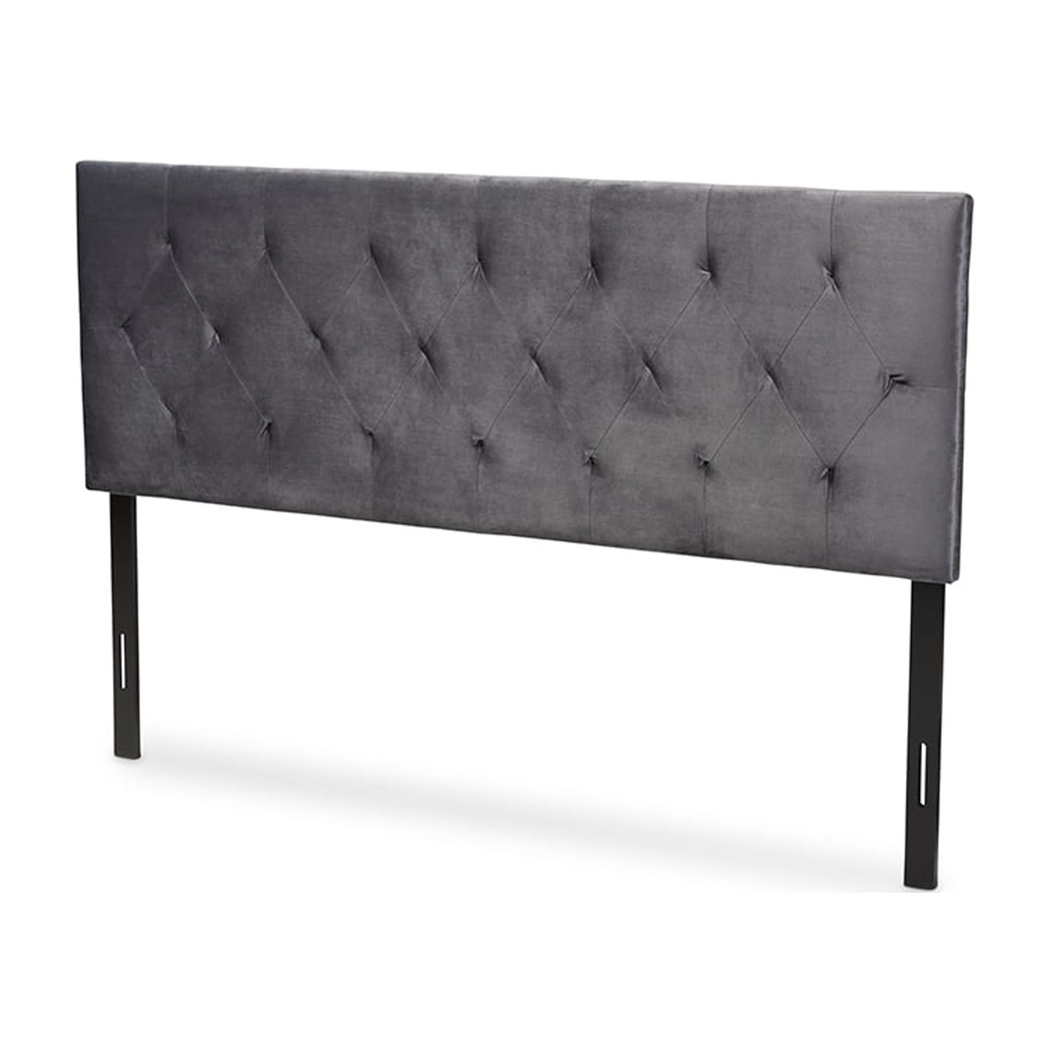 HomeStock City Chic Grey Velvet Fabric Upholstered King Size Headboard ...