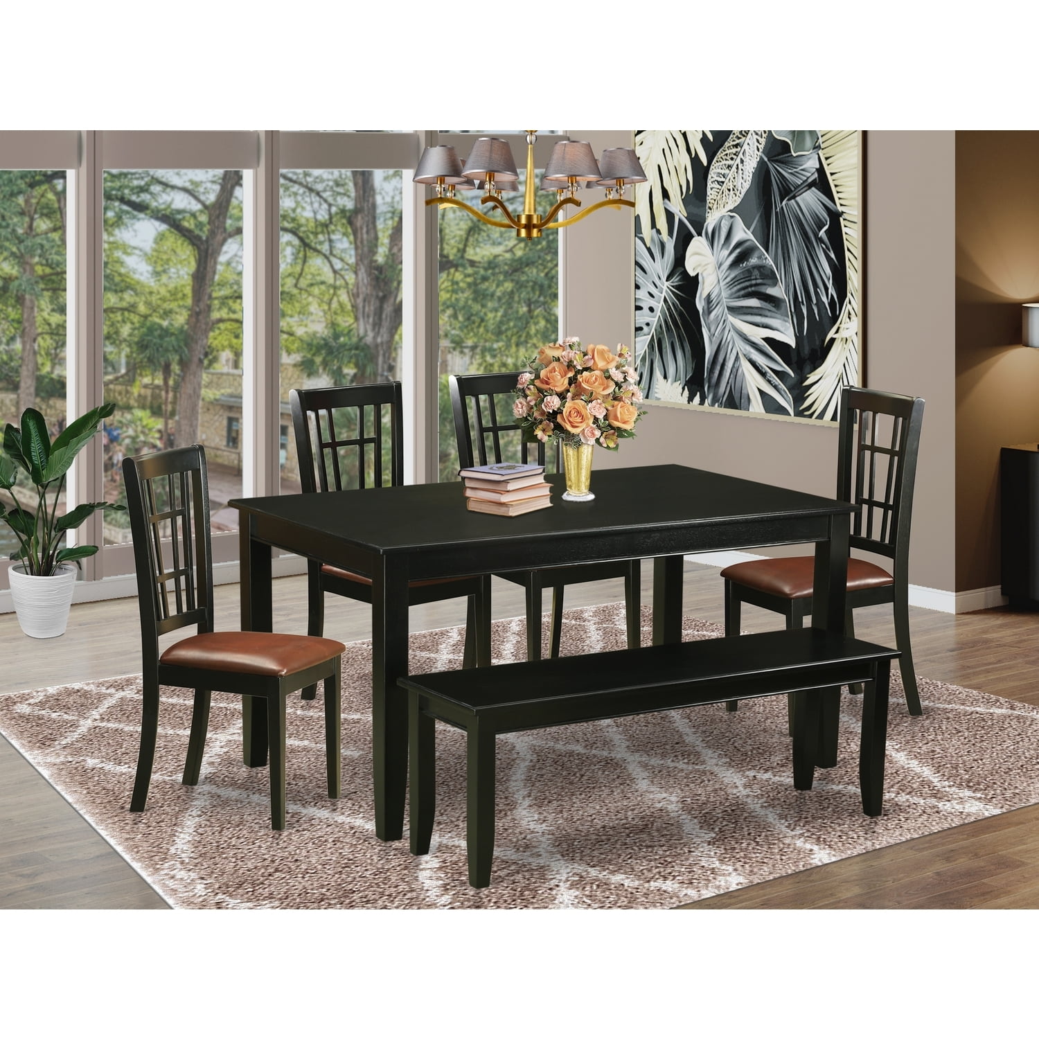 City Chic Dinette Set - Kitchen Table & Chairs - 7 Piece Modern Dining ...