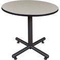 Round Breakroom Table - 42" Maple Conference Table - Adjustable ...