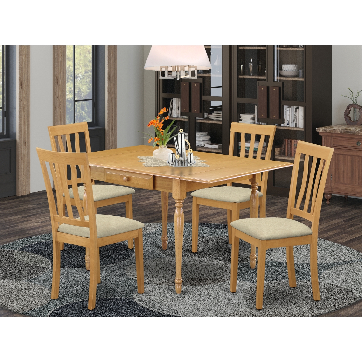 HomeStock City Sleek 5Pc Kitchen Set For 4 Consists Of A Wood Dining ...