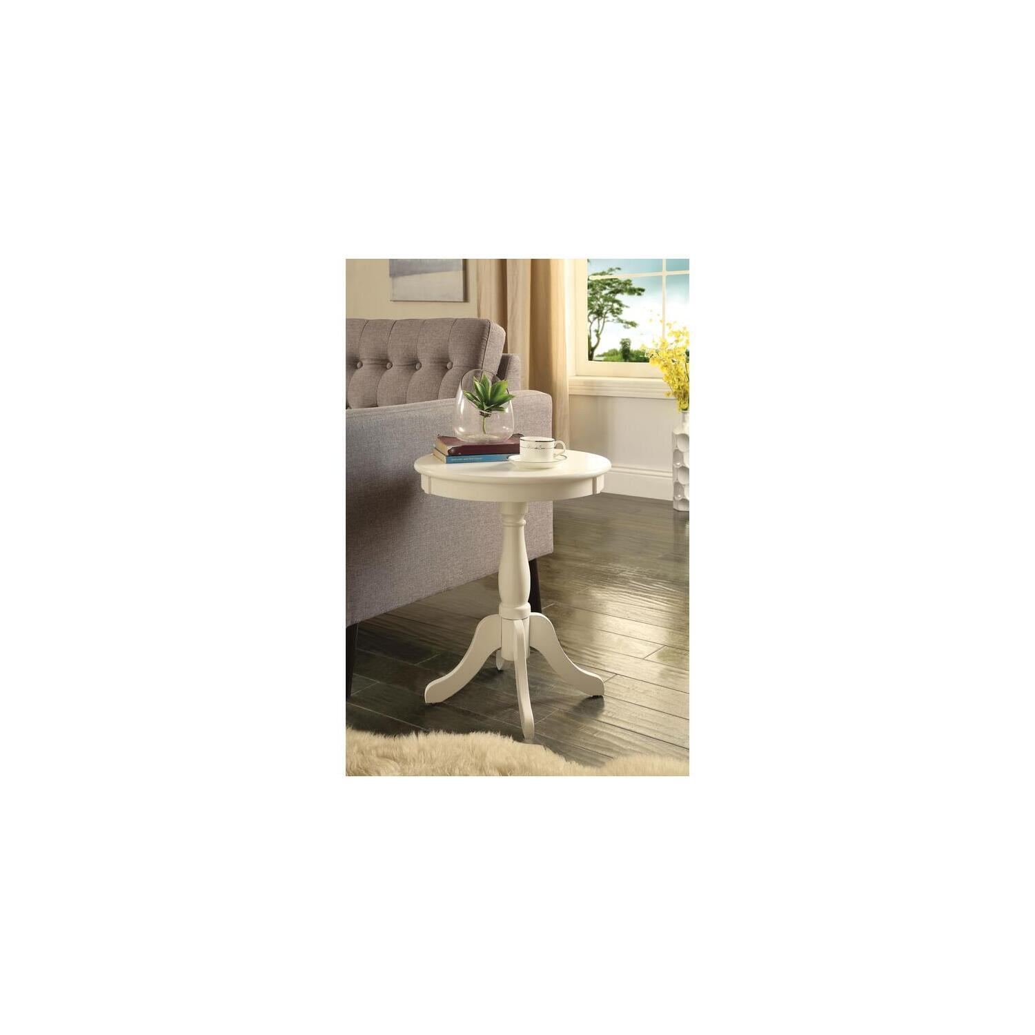HomeStock City Sleek Side Table, 18" Dia x 22"H, Elegant Round Pedestal ...