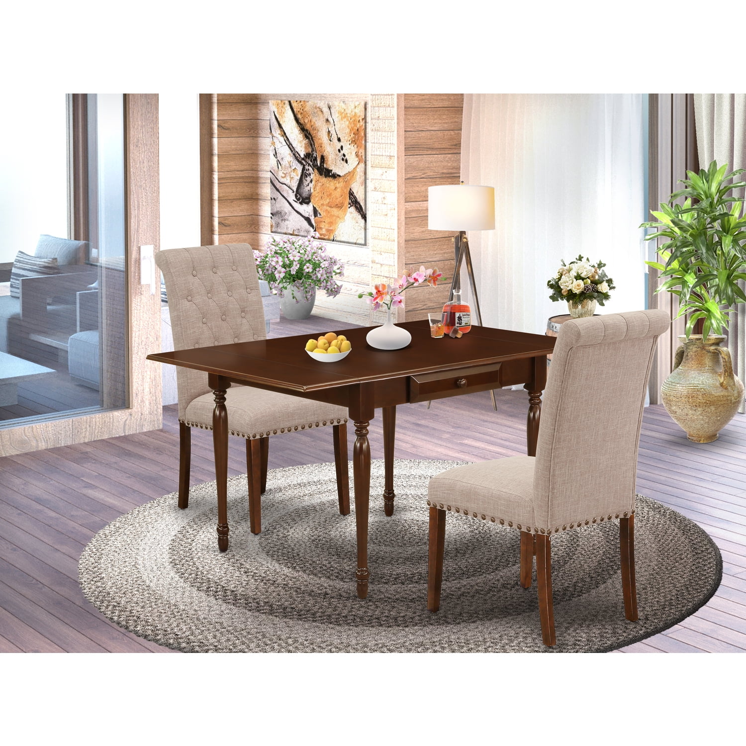 HomeStock Classic Charm 3Pc Dining Room Table Set Offers A Dinette ...