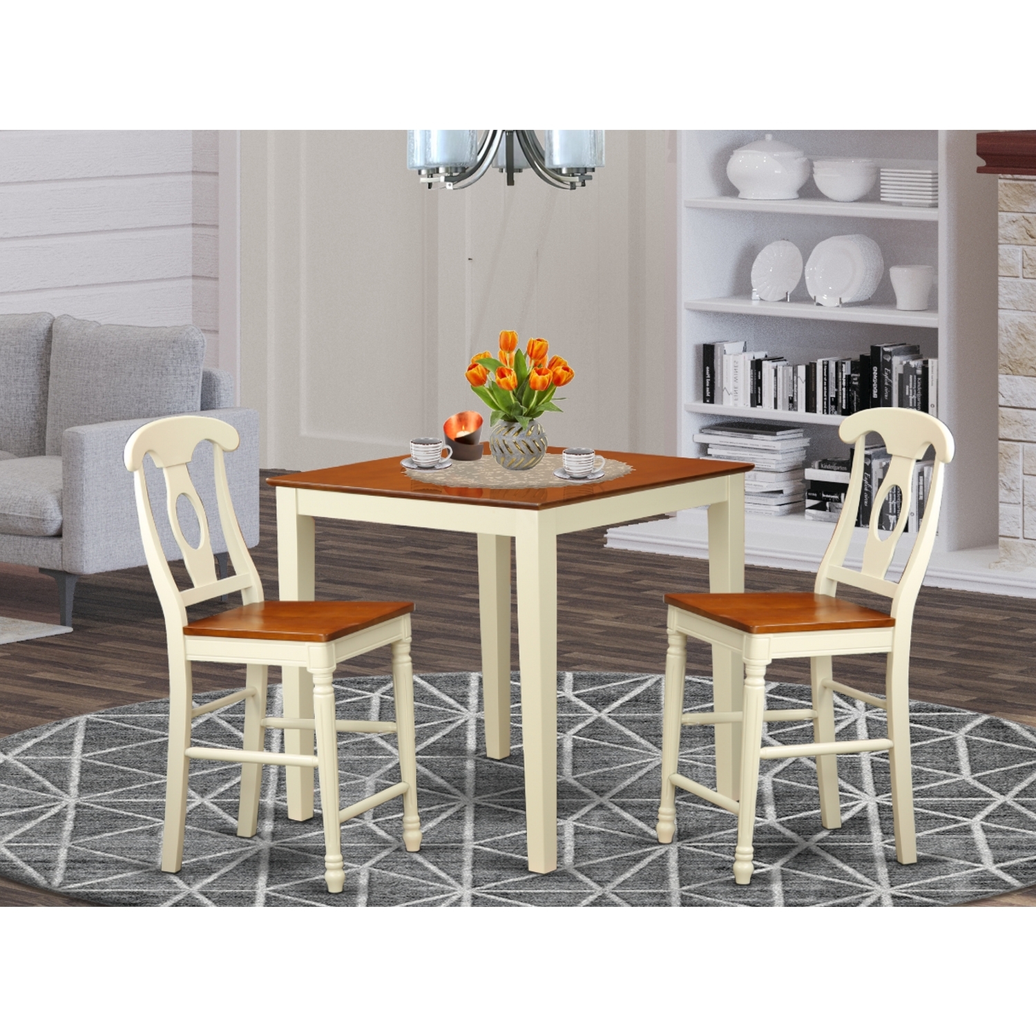 Kitchen Counter Table Set - 3 Piece Dining Set for Small Spaces ...