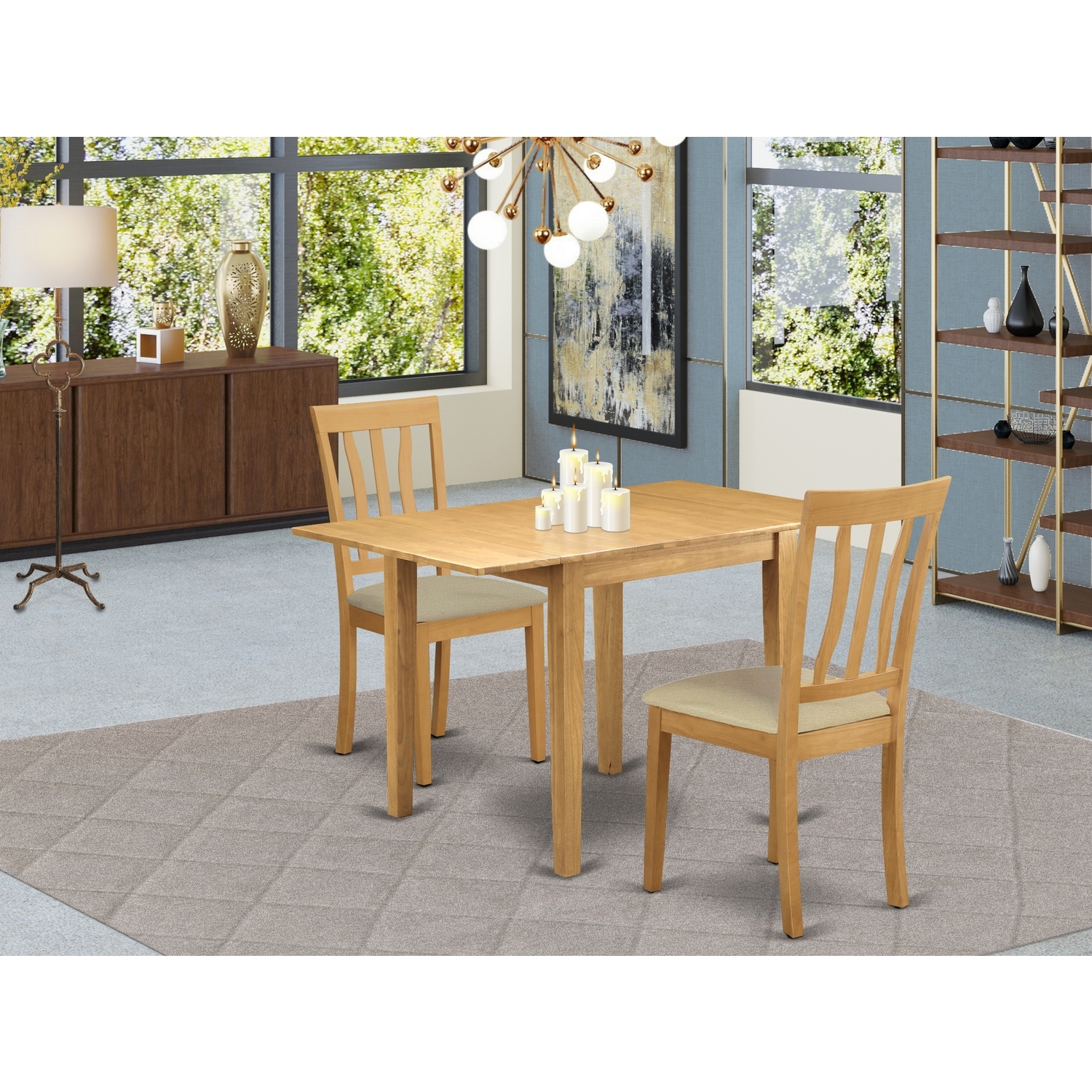 HomeStock Classic Comfort Kitchen Dining Table Set 3 Piece - 2 Outstanding Kitchen Chairs - An ...