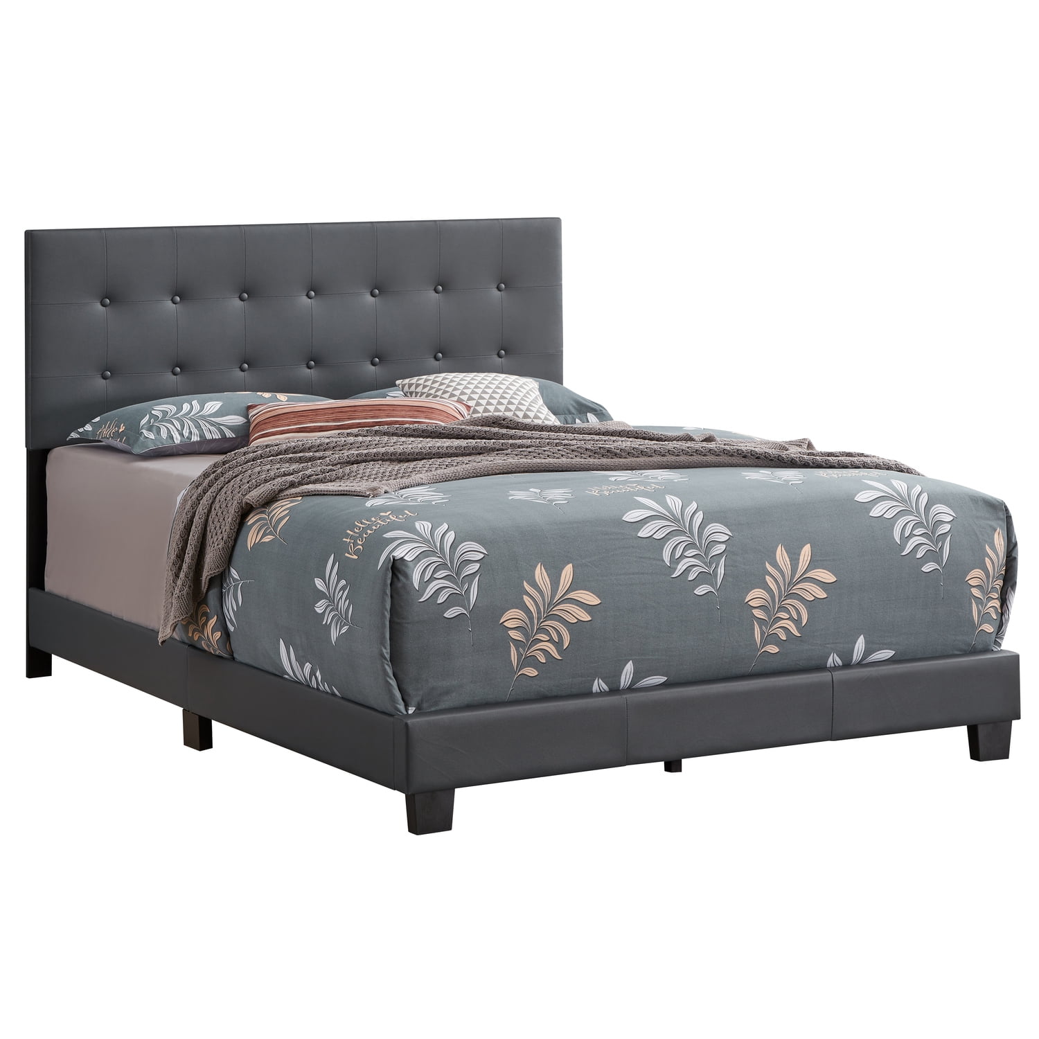 HomeStock Coastal Charm Bed , DARK GREY - Walmart.com