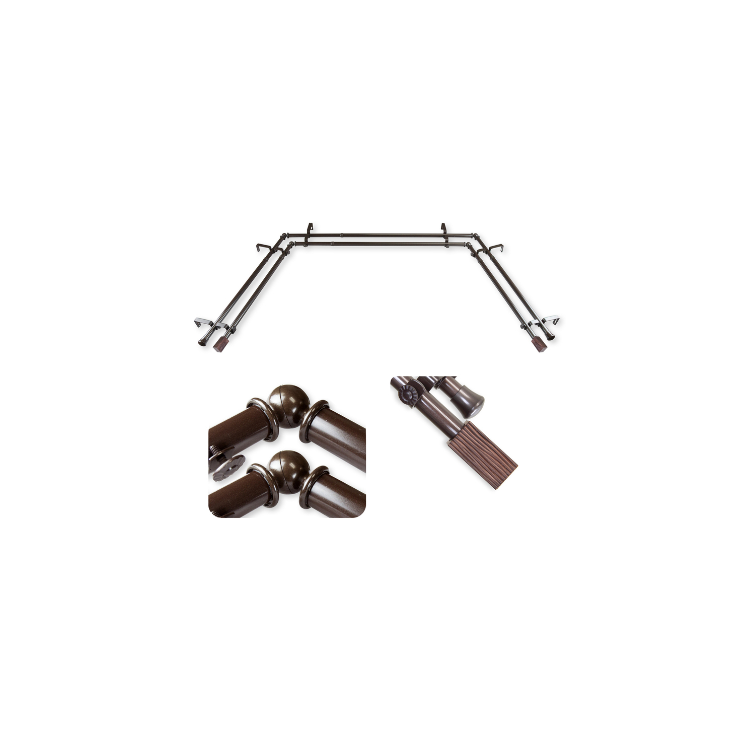 HomeStock Coastal Cool Curtain Rods & Hardware, Featuring 13/16 In ...