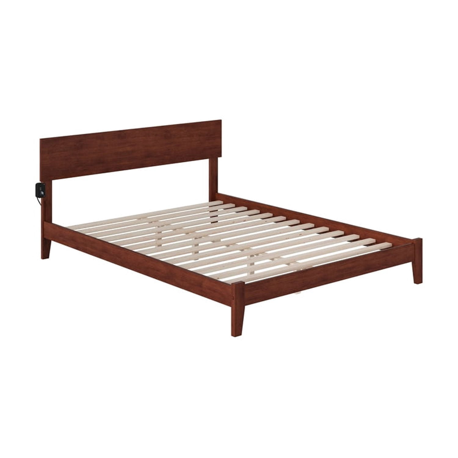 HomeStock Coastal Craftsman Low Profile Platform Bed with USB Charging ...