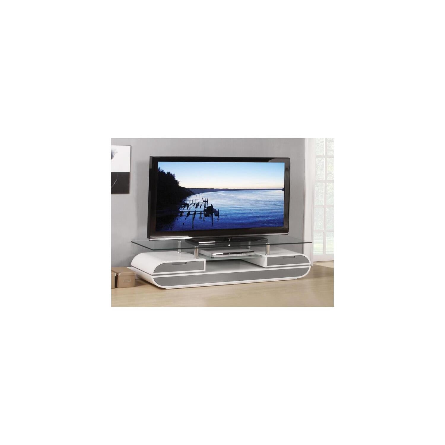 HomeStock Coastal Craftsman TV Stand, White & Gray - Walmart.com