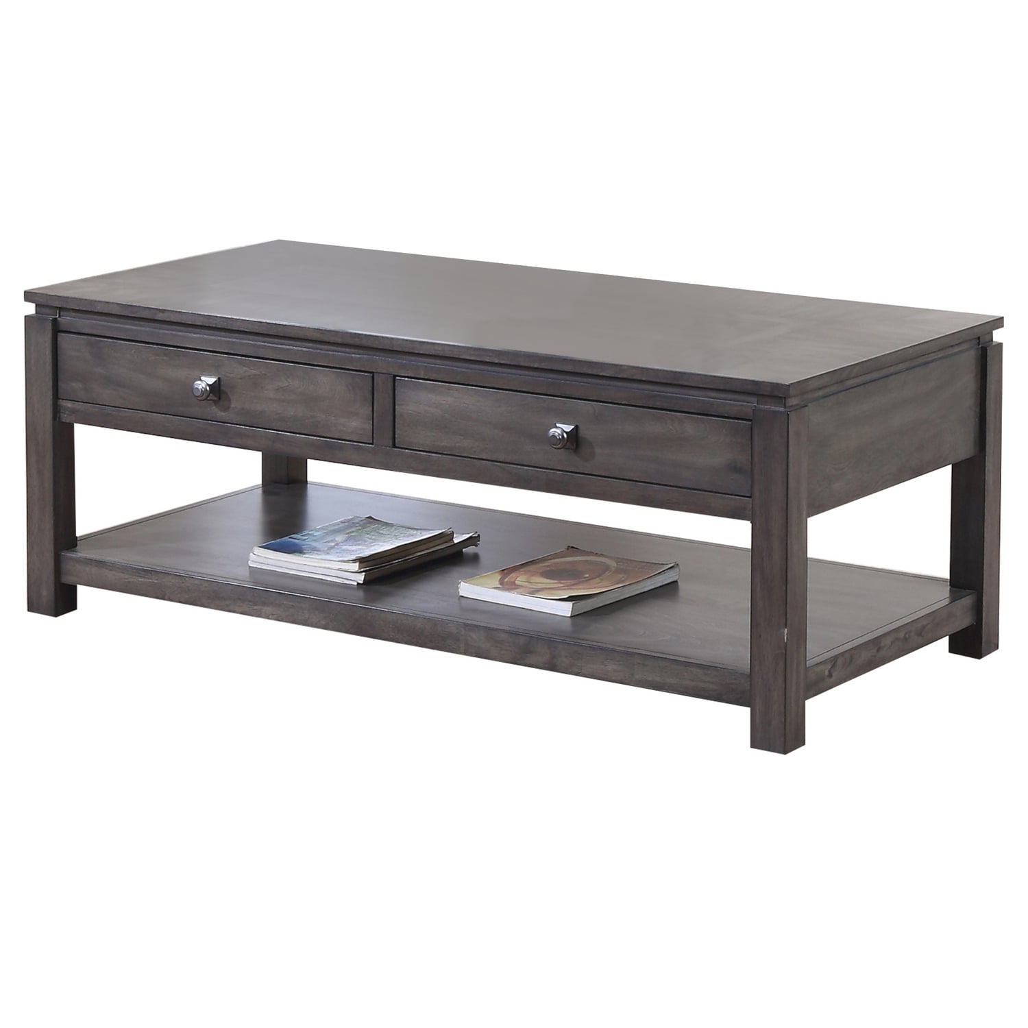 Coffee Table with Storage & Shelf - Modern Living Room Table with ...