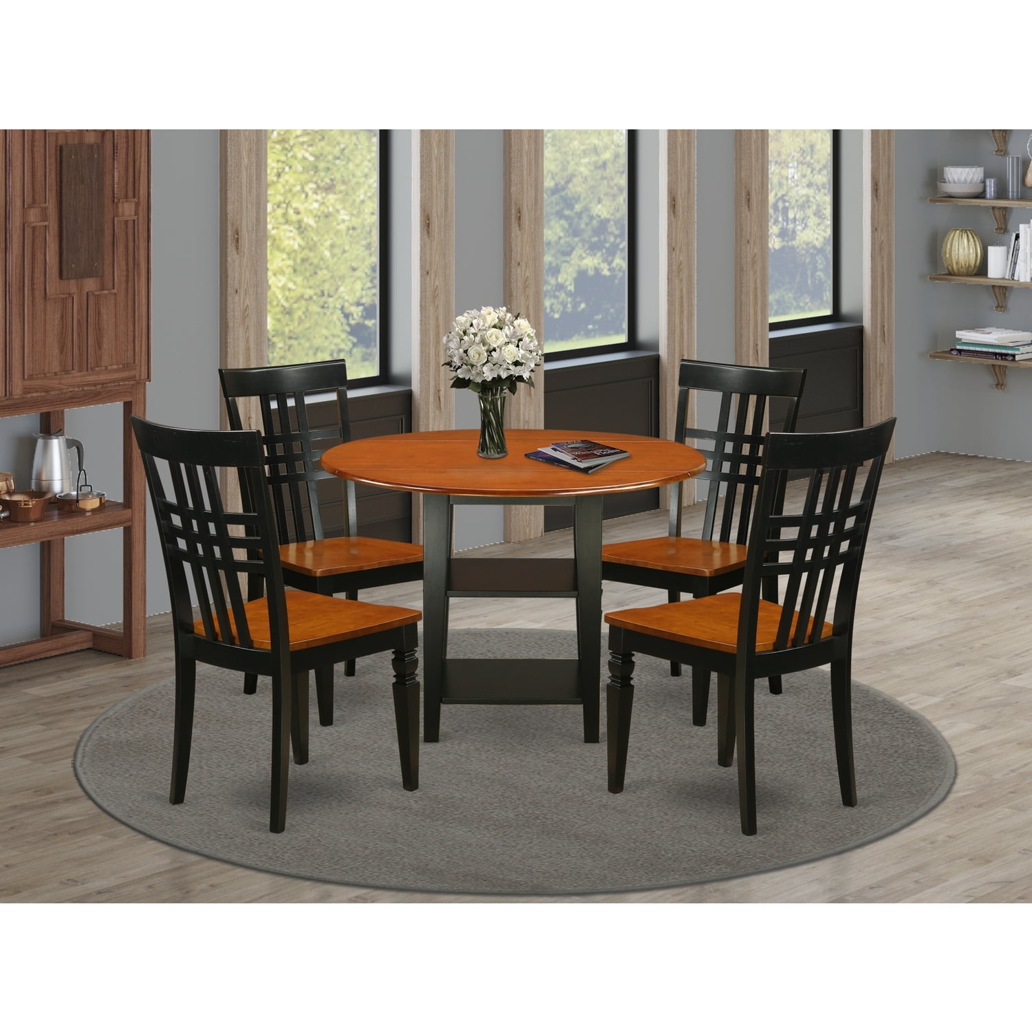 HomeStock Contemporary Chic 5 Piece Sudbury Set With One Round Dinette ...