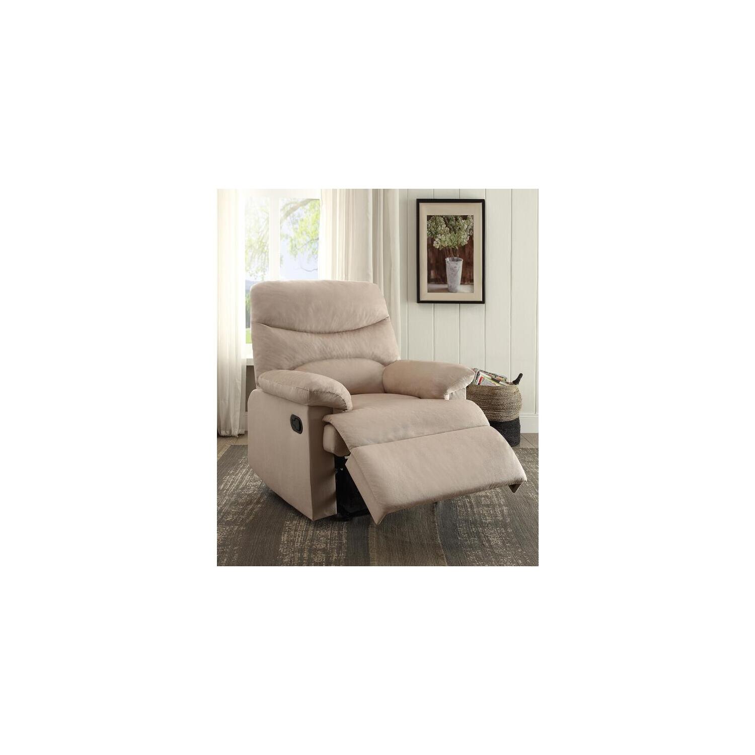 HomeStock Contemporary Cool Recliner, Beige Fabric - Walmart.com