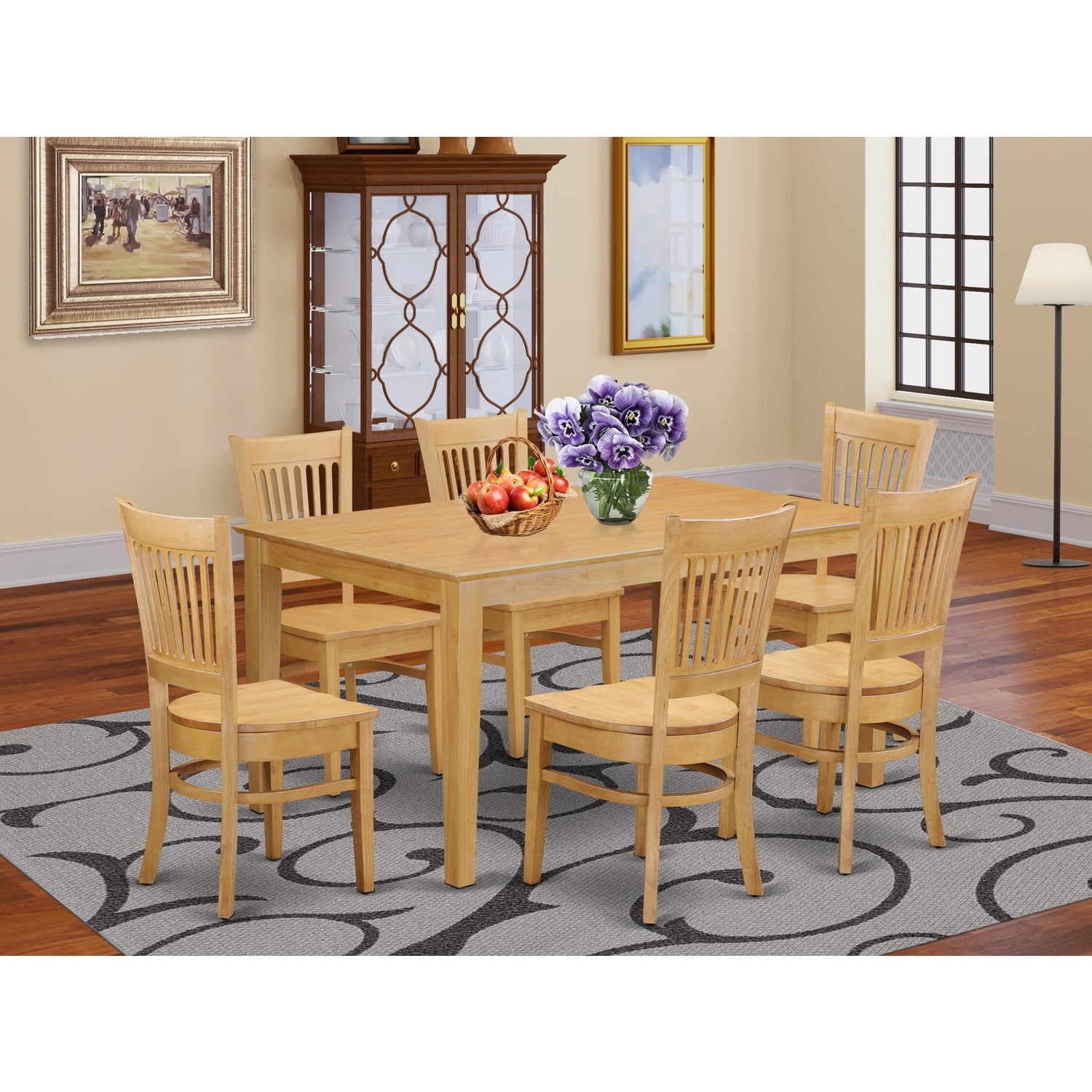 Contemporary Dinette Set - 7 Piece Kitchen Table & Chairs - Modern Cool ...