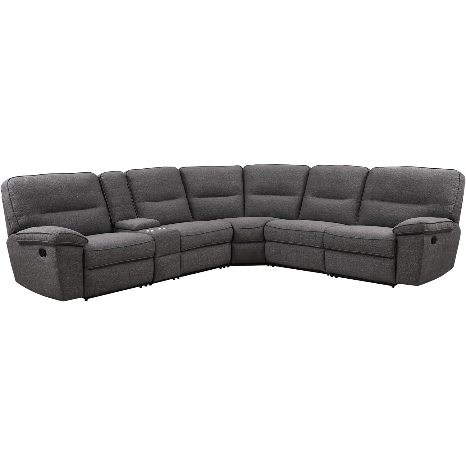 HomeStock Contemporary Cool Slate Gray 6Pc Modular Reclining Sectional ...