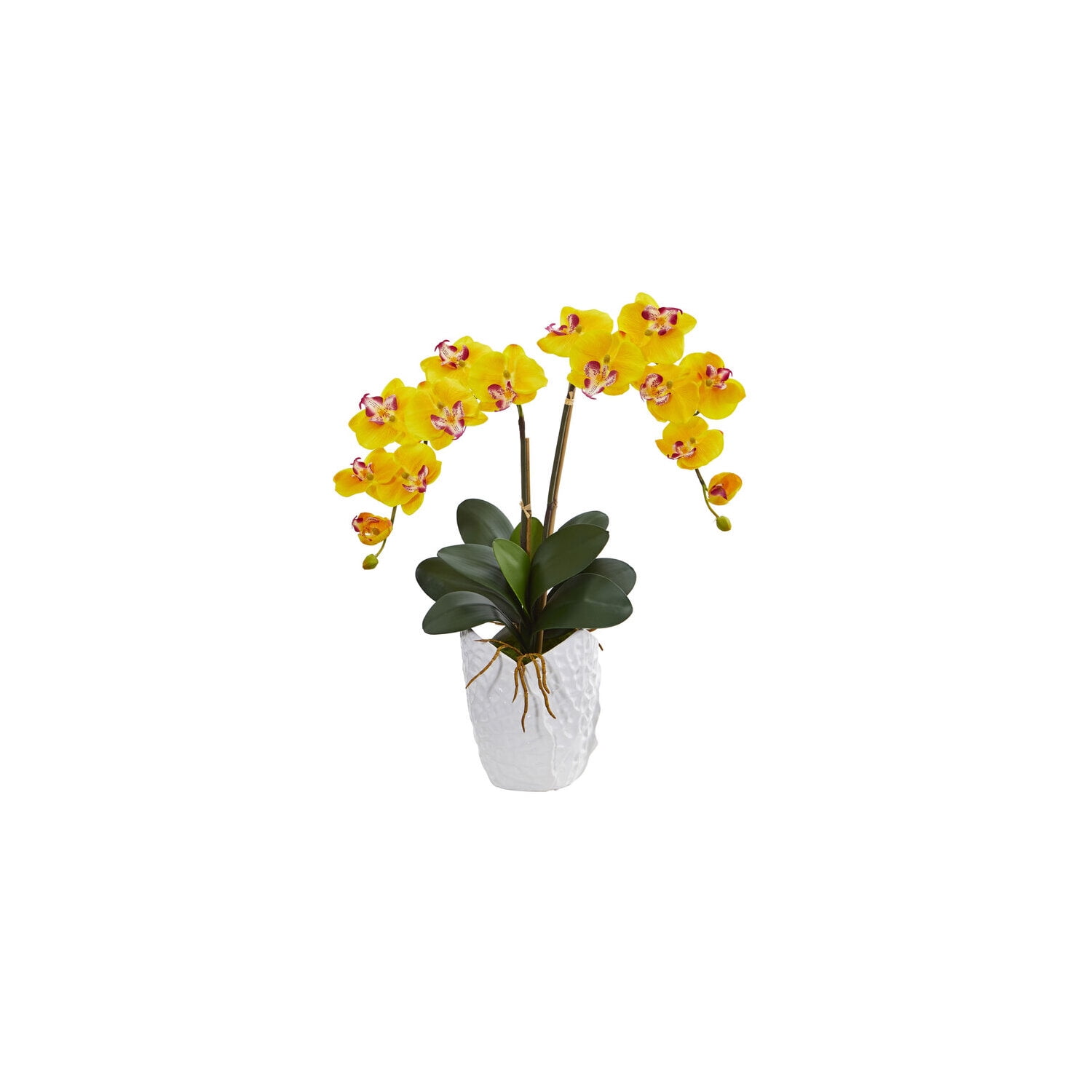 HomeStock Double Rustic Ranch Orchid Artificial Arrangement In White ...