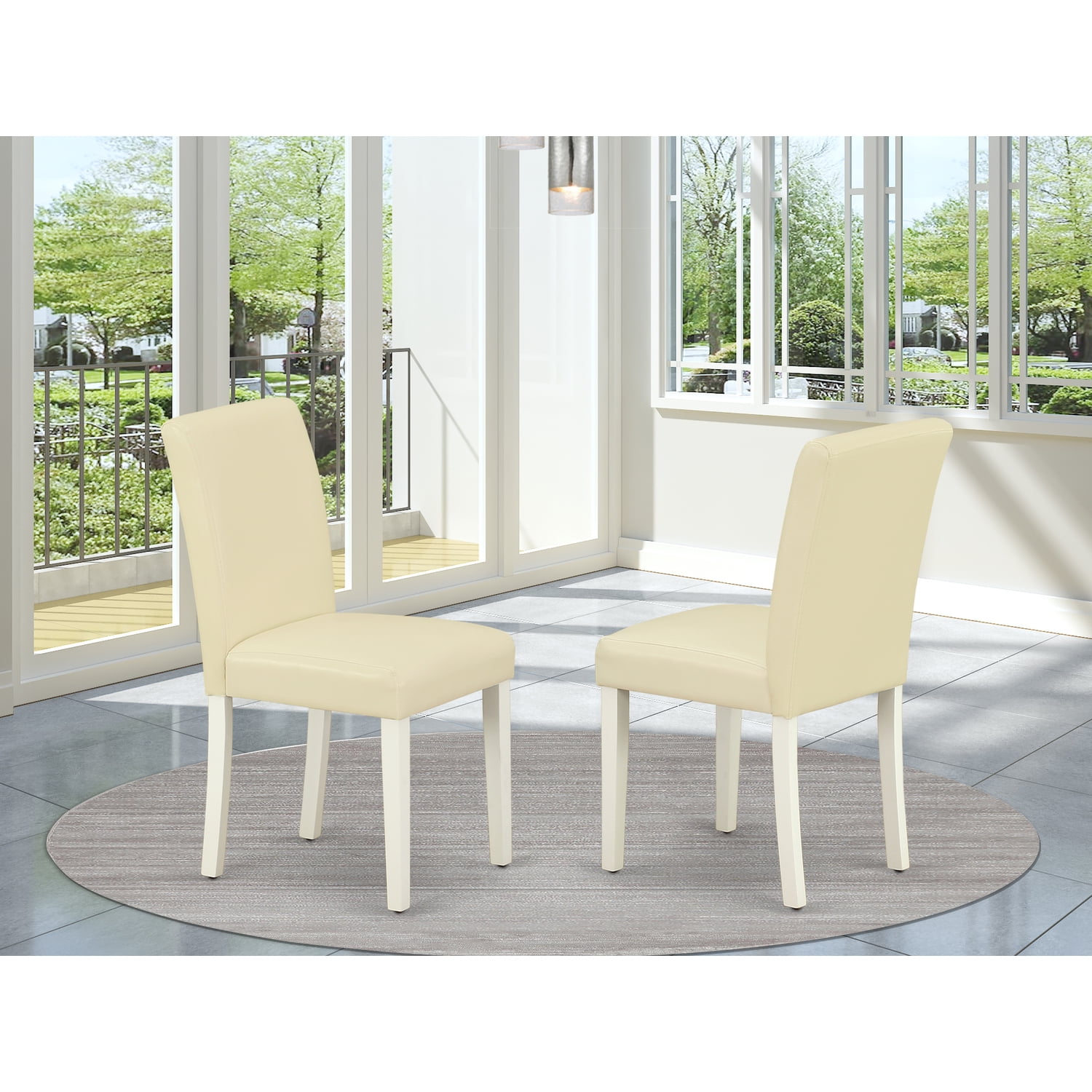 HomeStock Earthy Elegance Abbott Parson Chair With Linen White Leg And ...