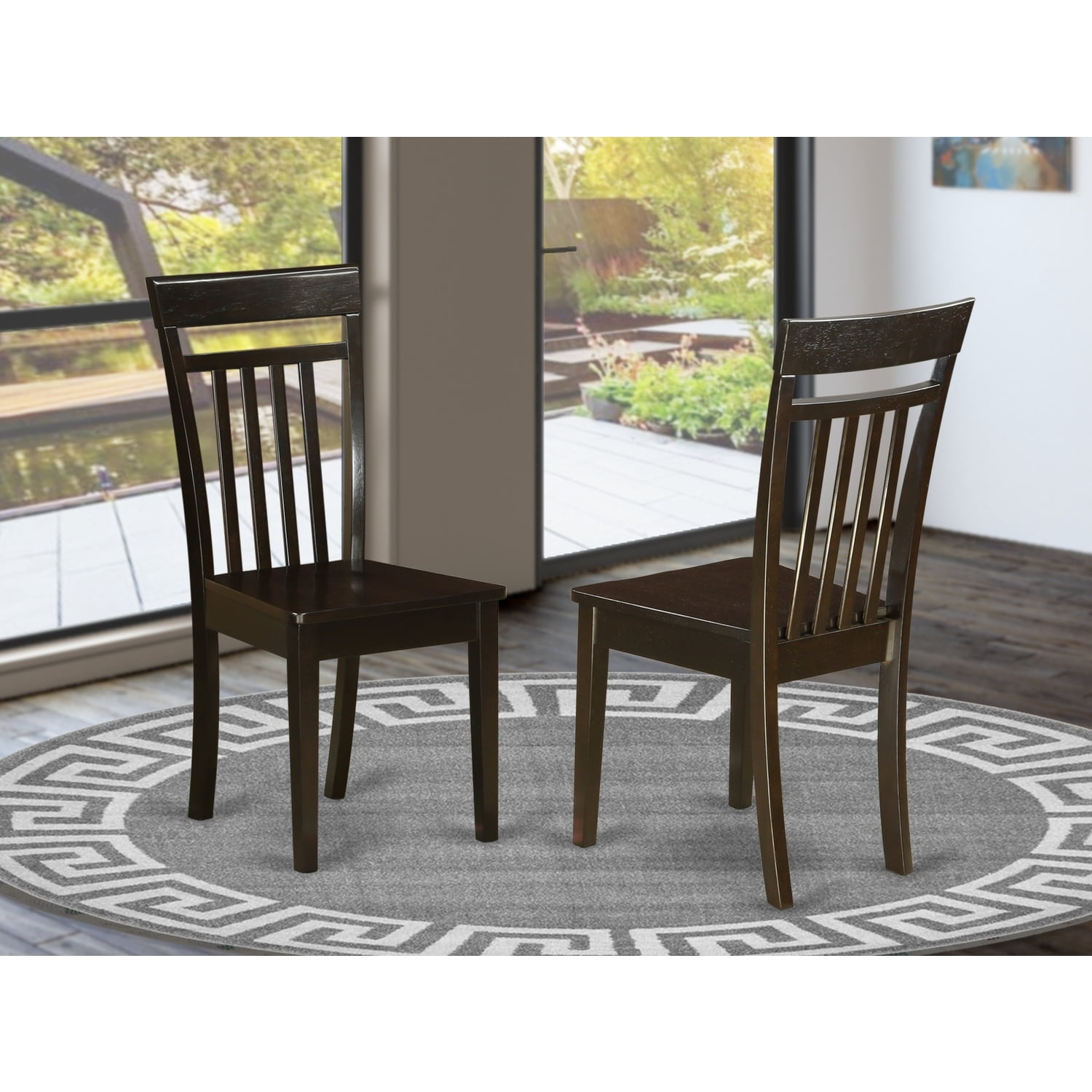 Modern Slat Back Dining Chair - Solid Wood Seat - Comfortable Kitchen ...