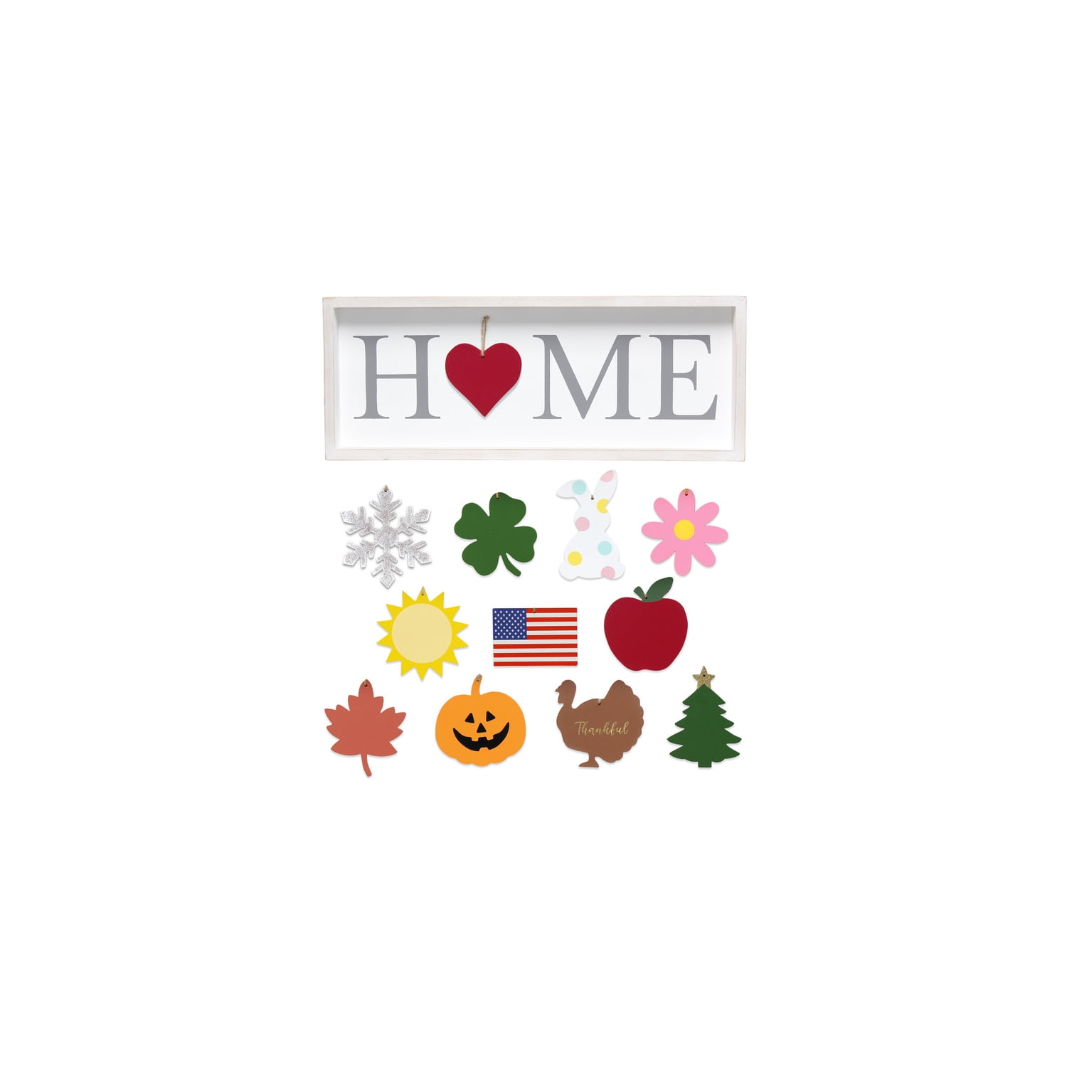 HomeStock Earthy Elements White Wash Rustic Wooden Frame with 12 ...