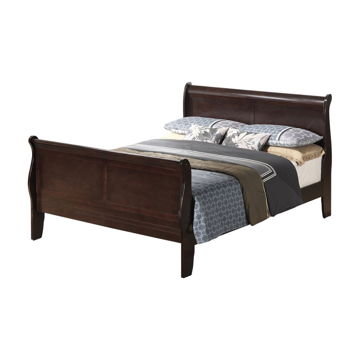 HomeStock Eclectic Elegance Cappuccino Full Sleigh Bed with High ...