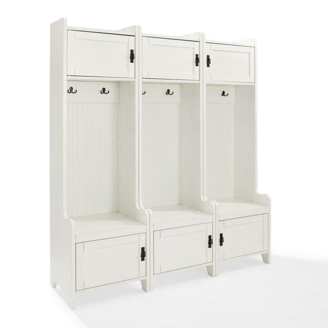 HomeStock Eclectic Escape 3Pc Entryway Set Distressed White - 3 Hall ...