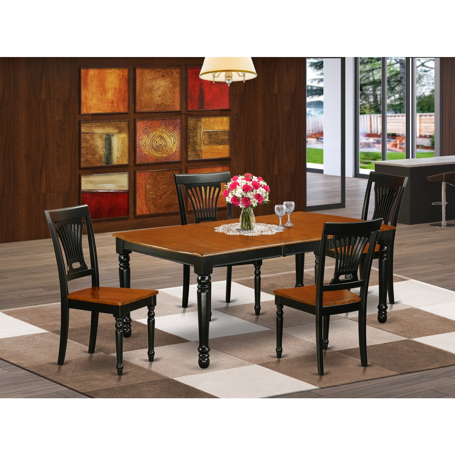 Kitchen Table Set 5 Piece Dining Set with Chairs - Modern Dining Room ...