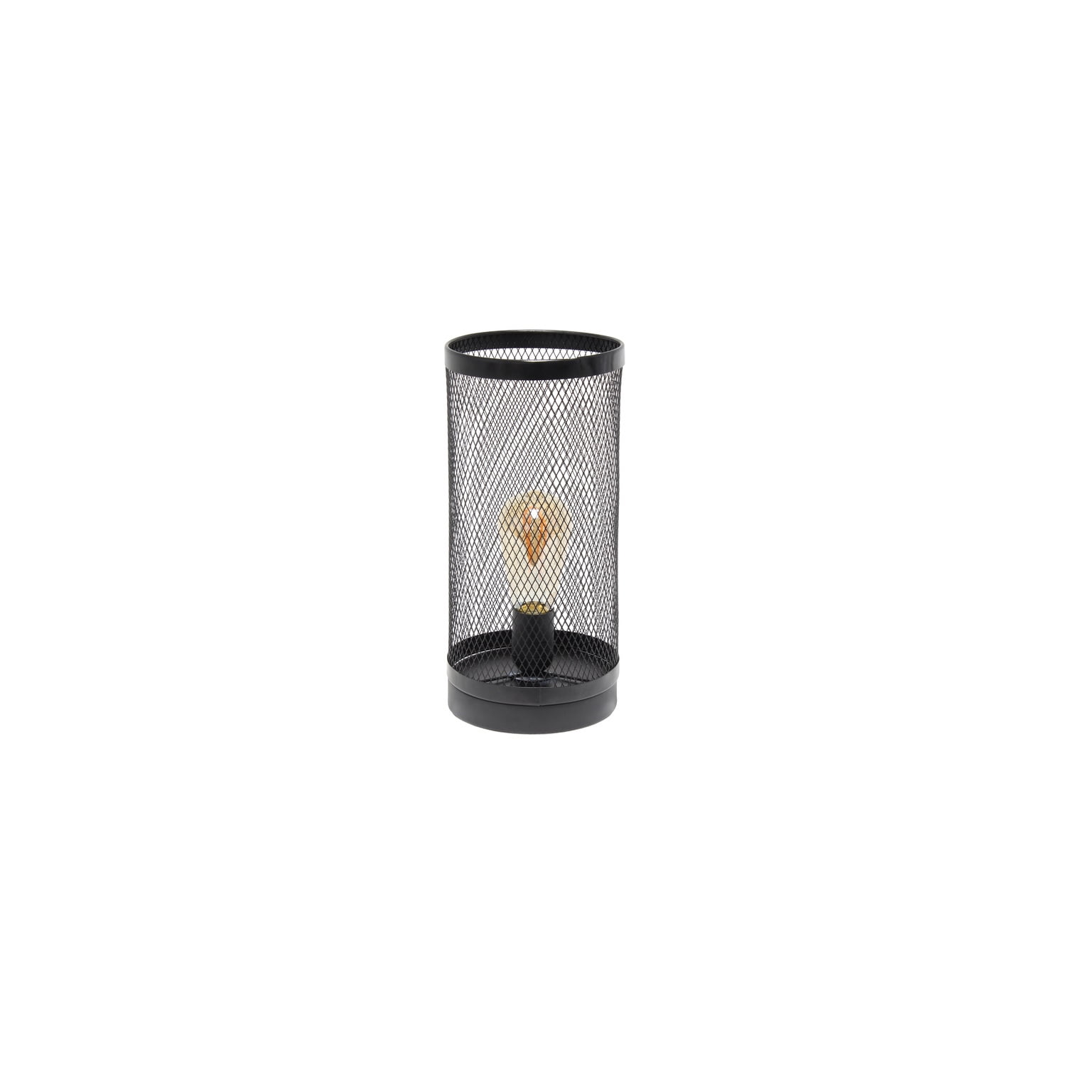 Black Mesh Table Lamp - Industrial Steel Lamp with Lattice Design ...