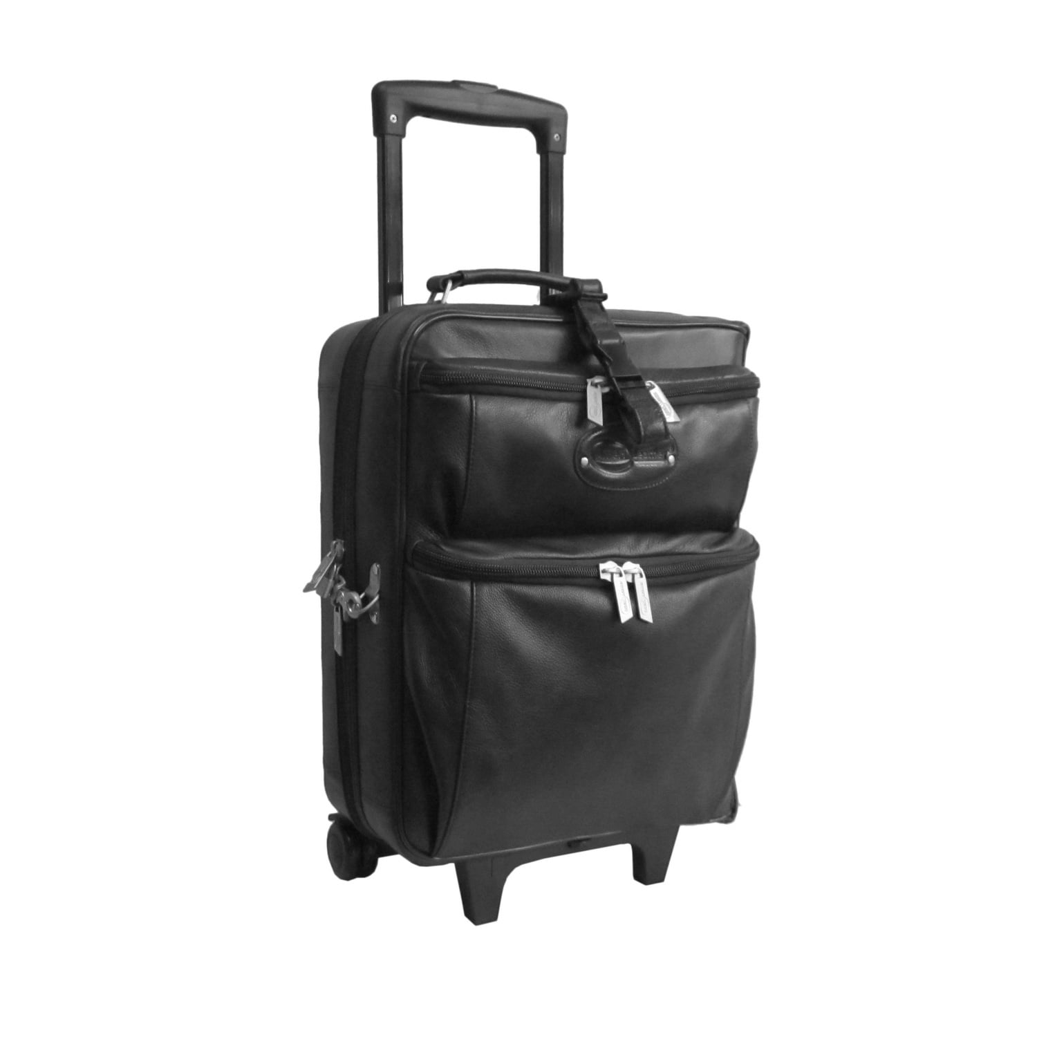 HomeStock Eclectic Escape Leather Garment Bag 15" x 10" x 22" Black ...