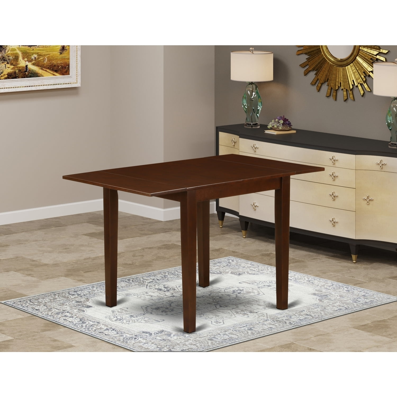 Rectangular Dining Table with Drop Leaves - Modern Kitchen Table, 30"H ...