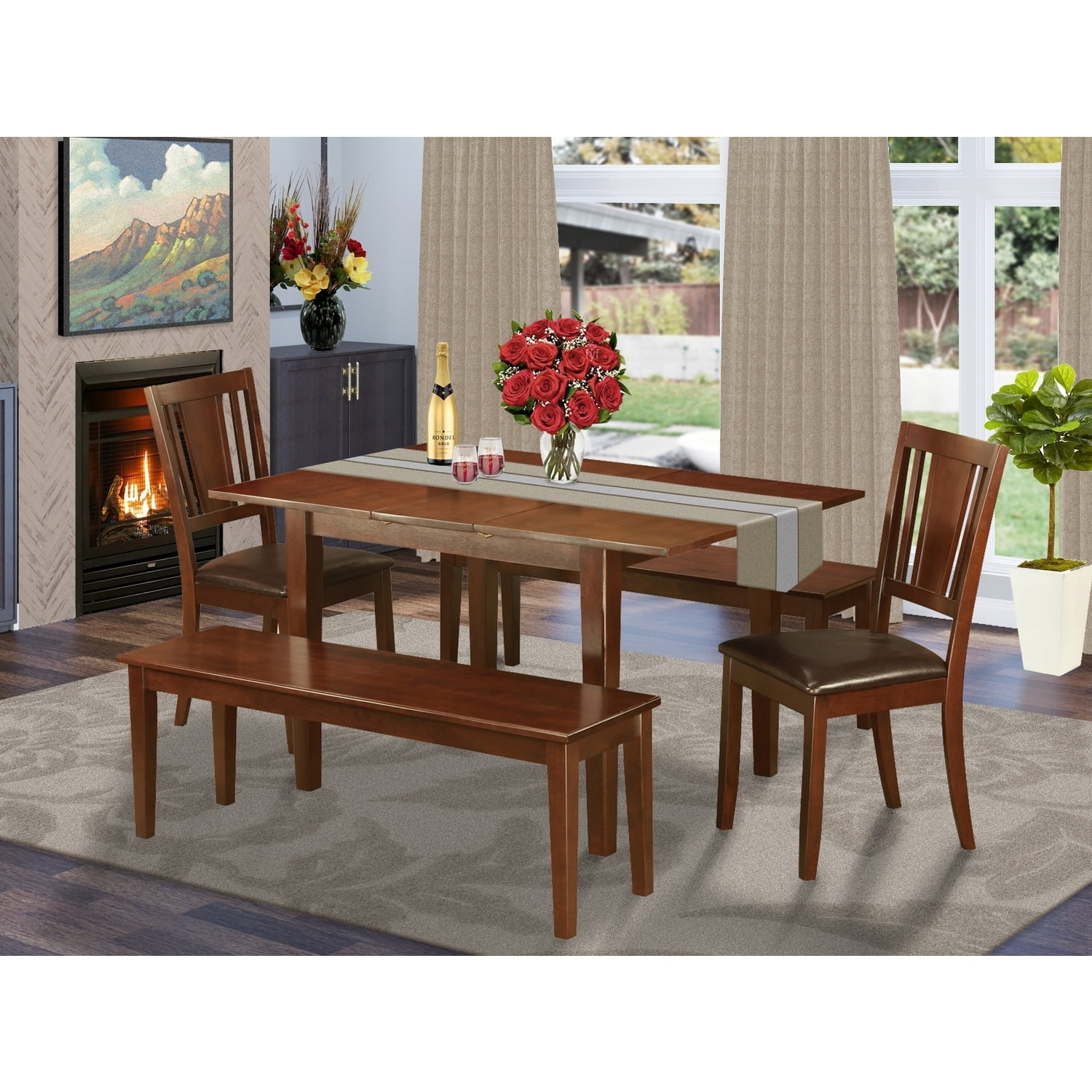 Kitchen Dining Table Set with Chairs, Small Rectangular Table ...