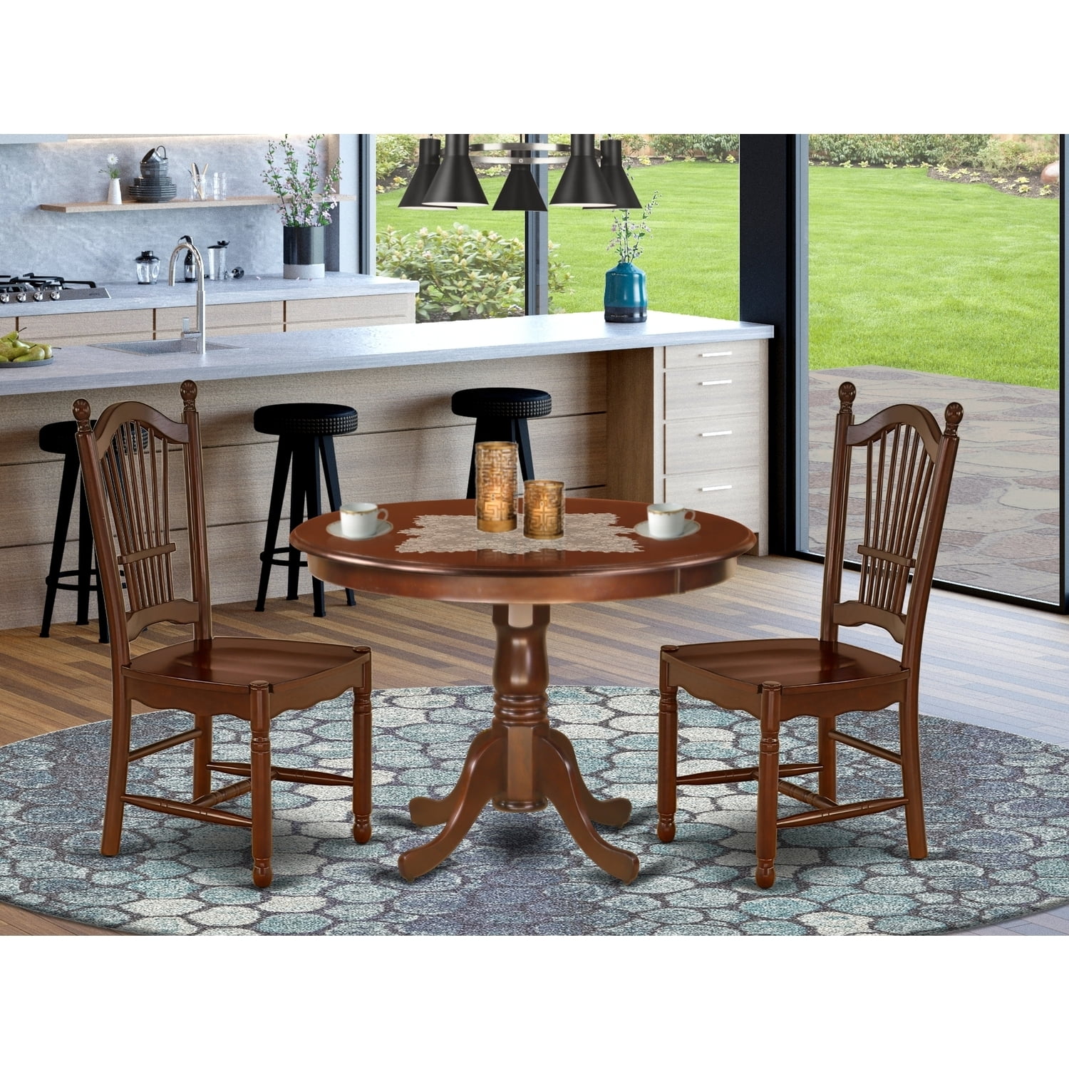 Round Dining Table Set 42 Inch3 Piece Table & Chair SetModern Kitchen ...