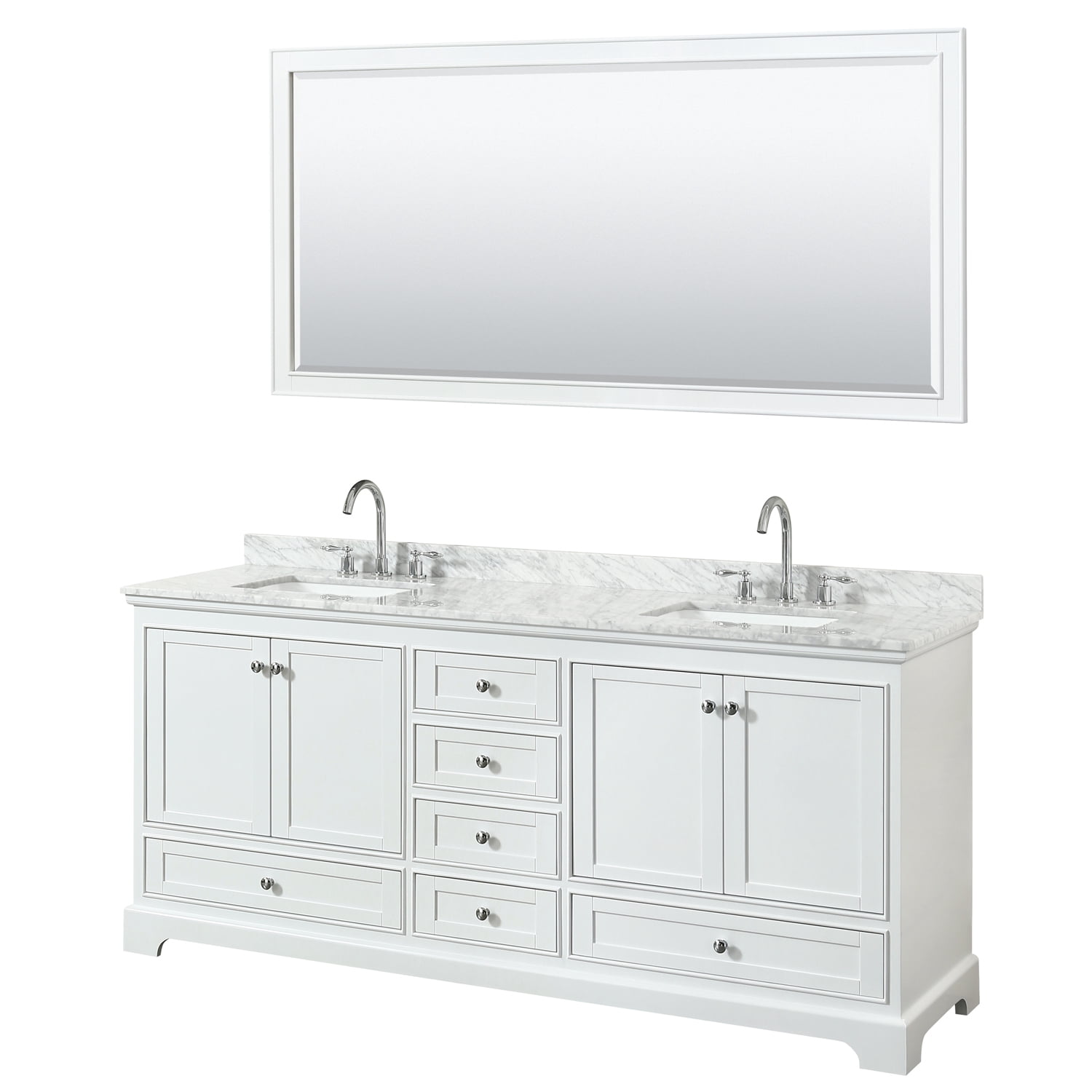 HomeStock Eclectic Exclusivity 80 Inch Double Bathroom Vanity in White ...