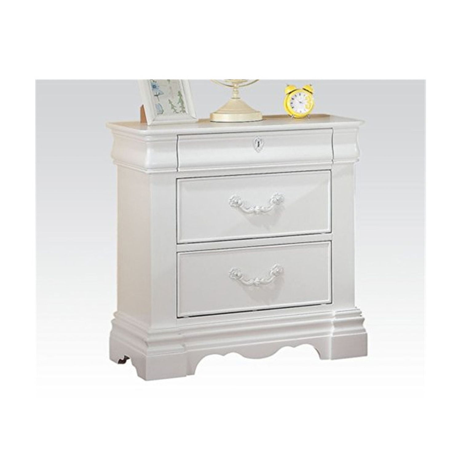 HomeStock Eclectic Exclusivity Nightstand, White, 6"D x 26"W x 28"H ...