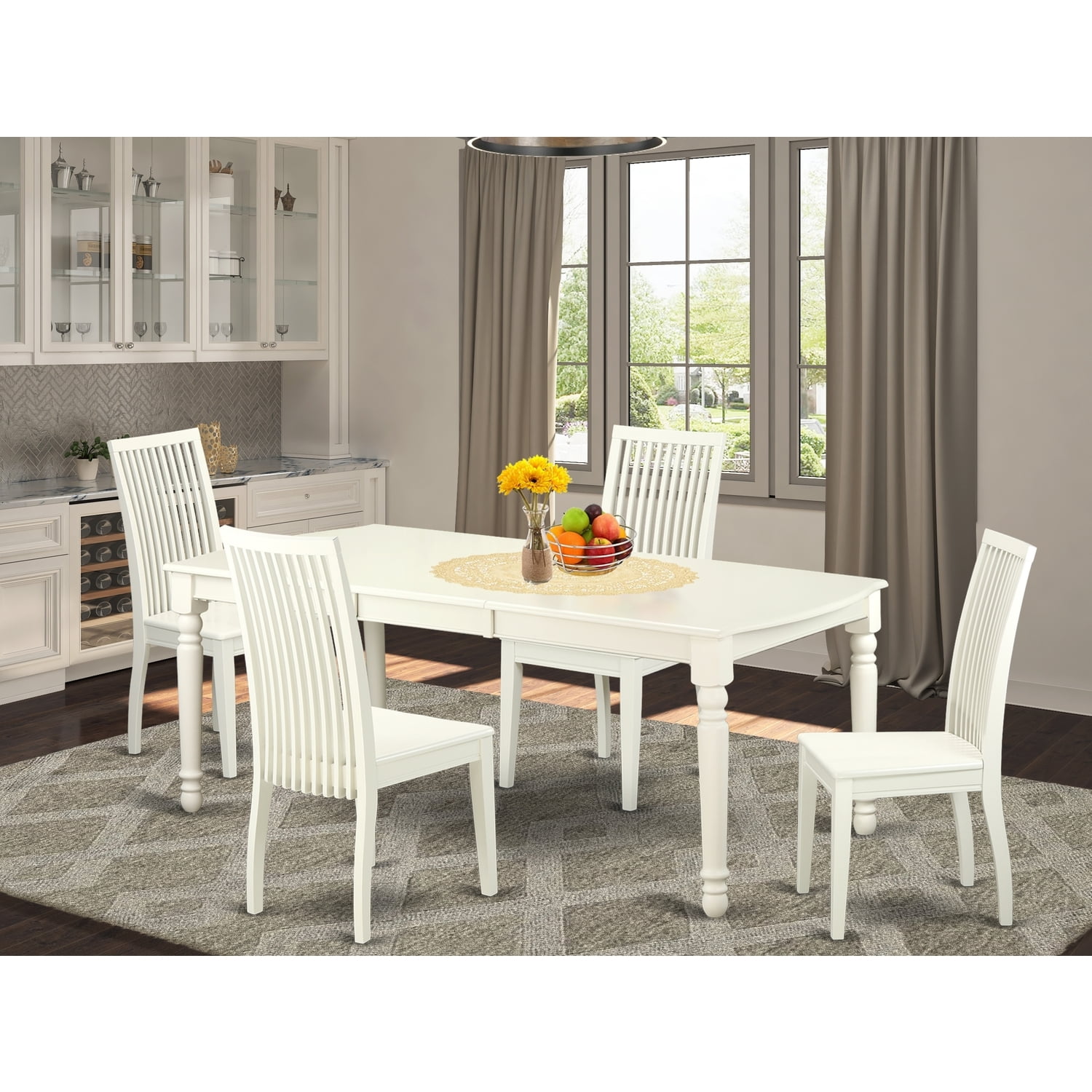 HomeStock Elegant Escape 5 Pc Kitchen Tables And Chair Set With One ...