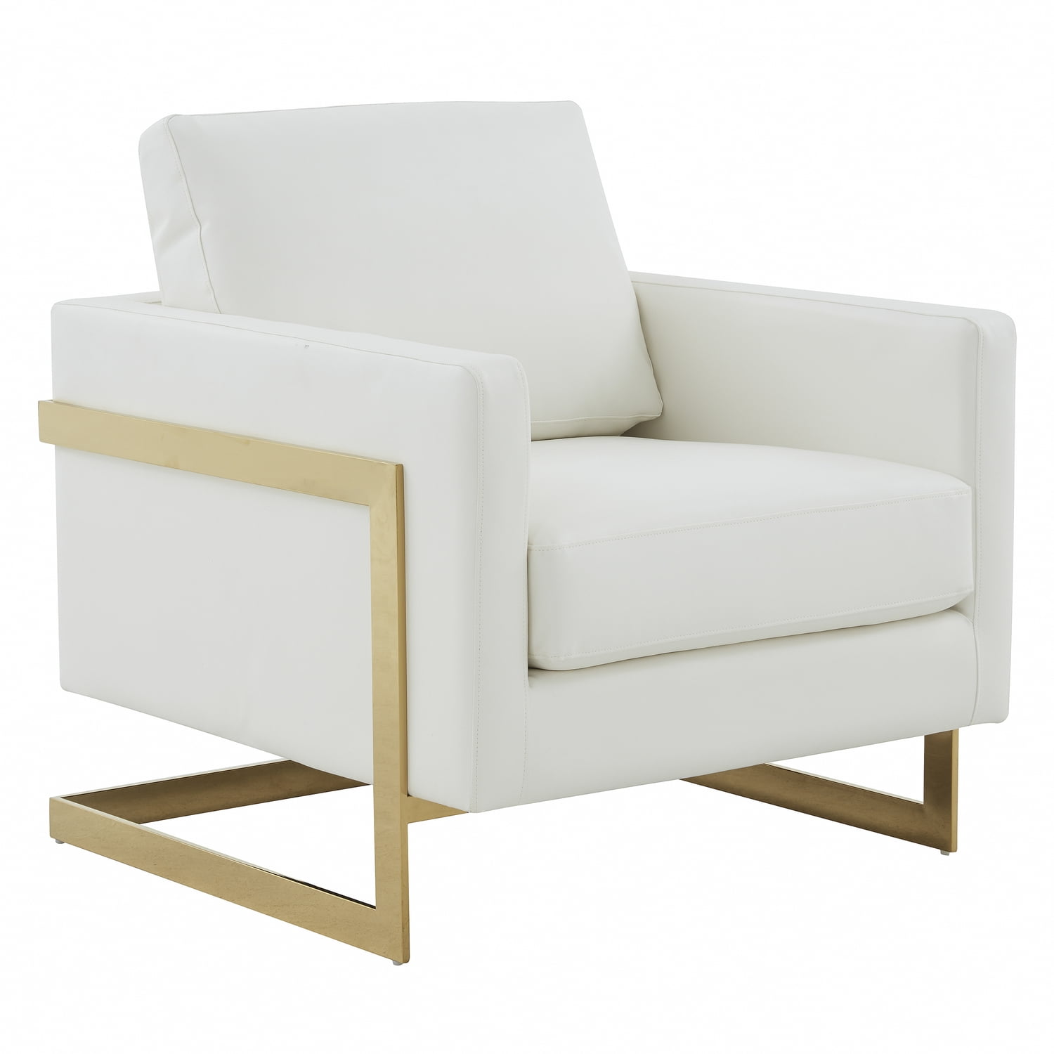 HomeStock Elegant Escape Modern Upholstered Leather Accent Armchair ...