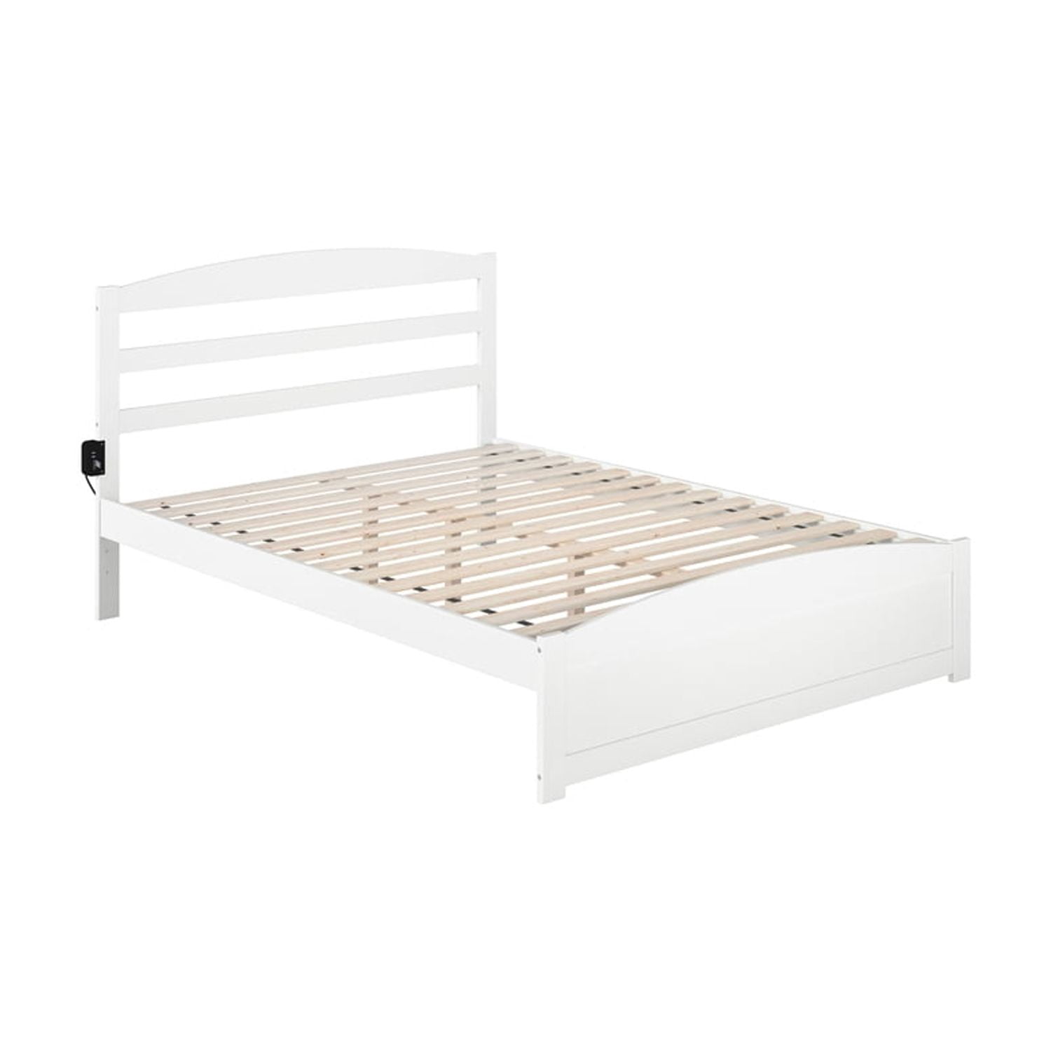 HomeStock Elegant Escape Platform Bed with Footboard, Queen, White, 81. ...