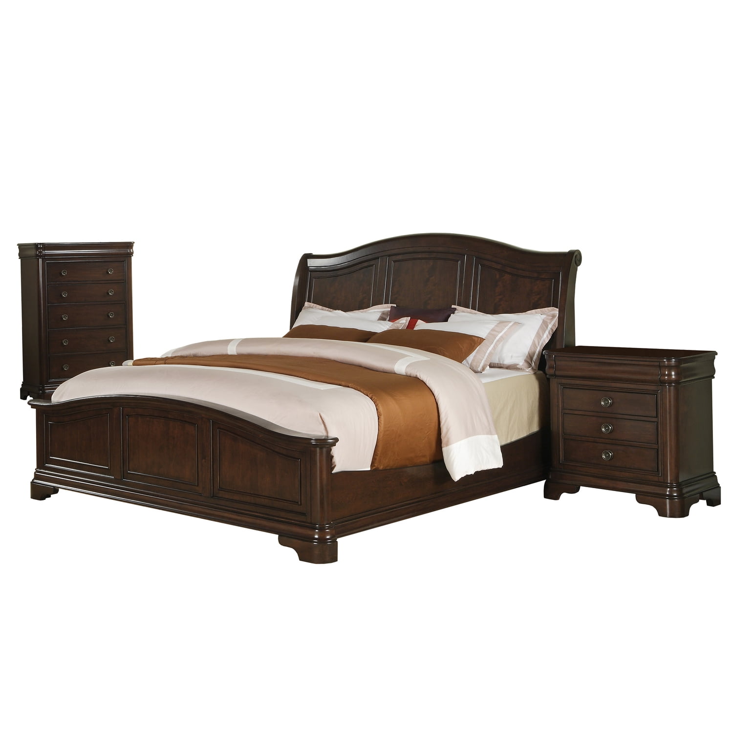 HomeStock Farmhouse Fresh Cherry Panel 3 Piece Bedroom Set - Walmart.com