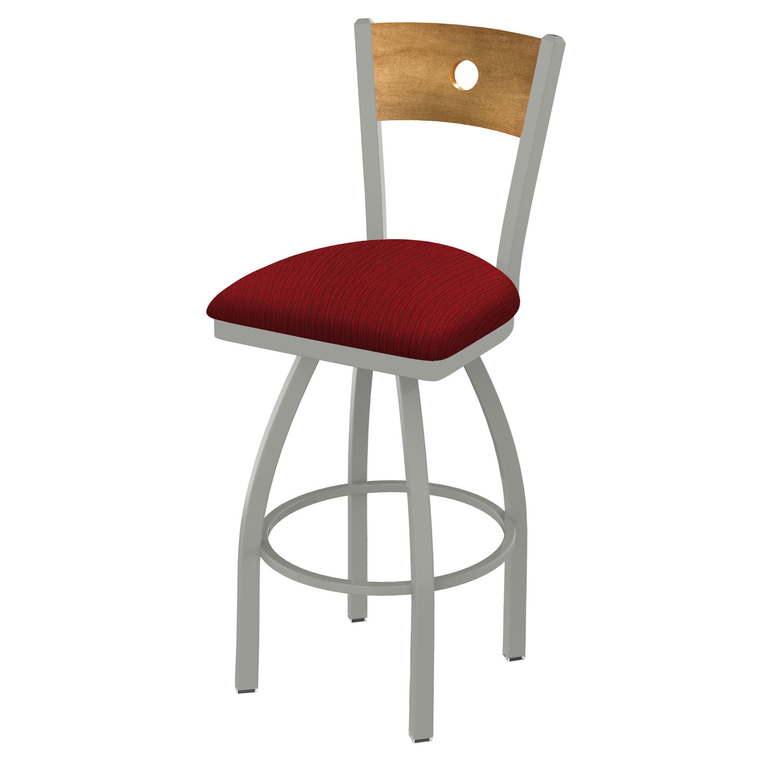 HomeStock French Flair 36" Swivel Counter Stool with Anodized Nickel Finish, Medium Back, and ...