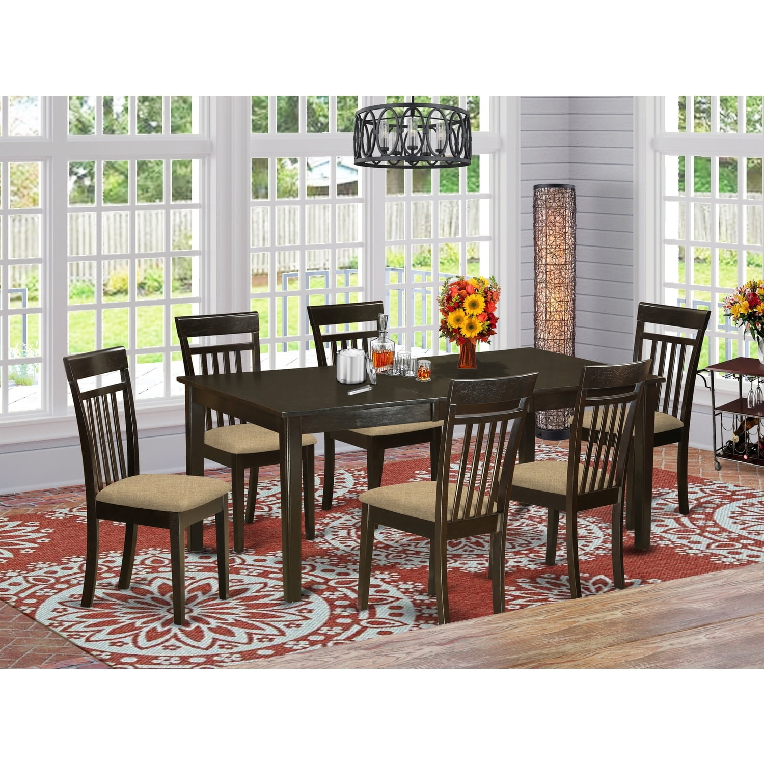 HomeStock French Flair Dining Room Set-Table With Leaf And Dinette ...