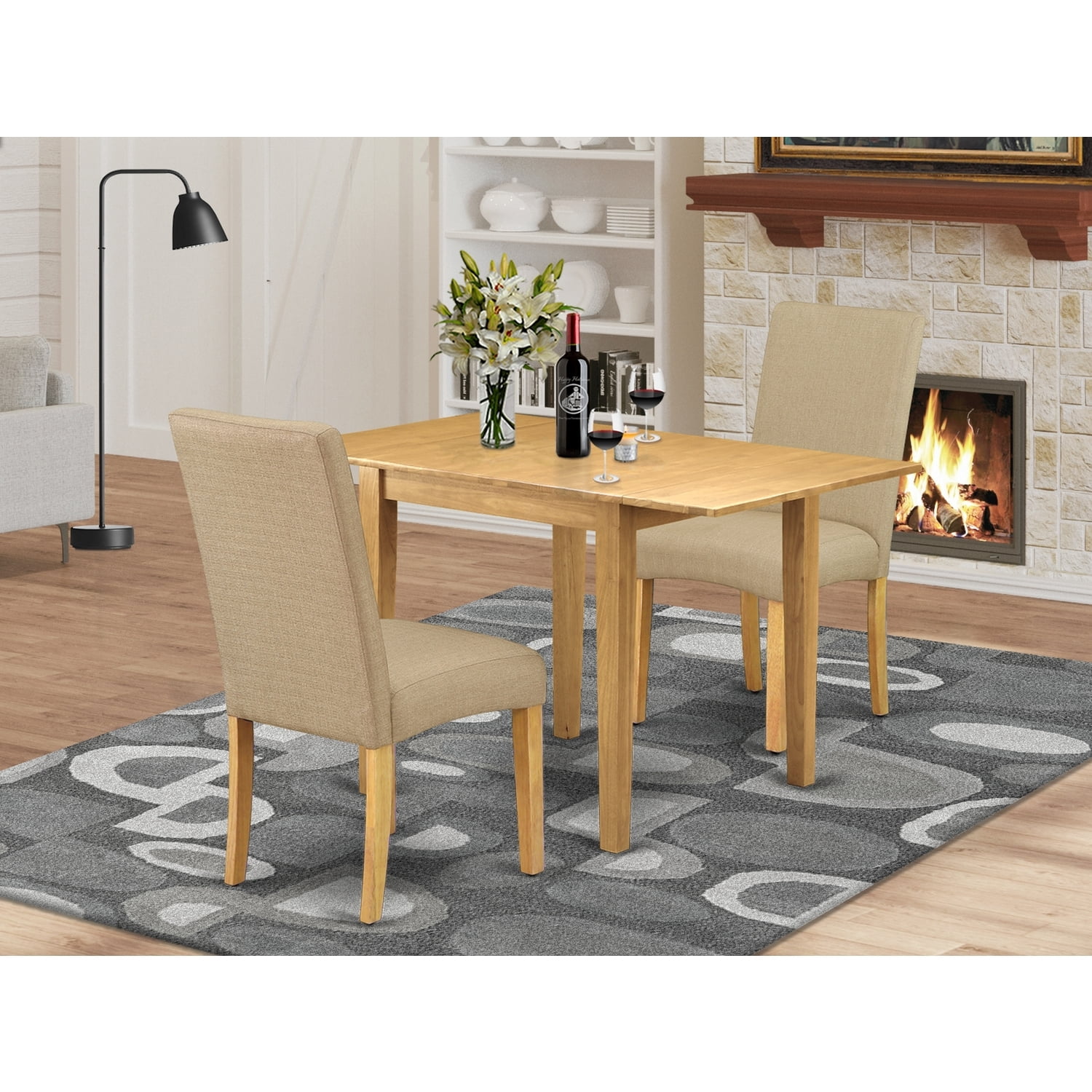 HomeStock French Flair Dining Room Table Set 3 Pcs - 2 Chairs For ...