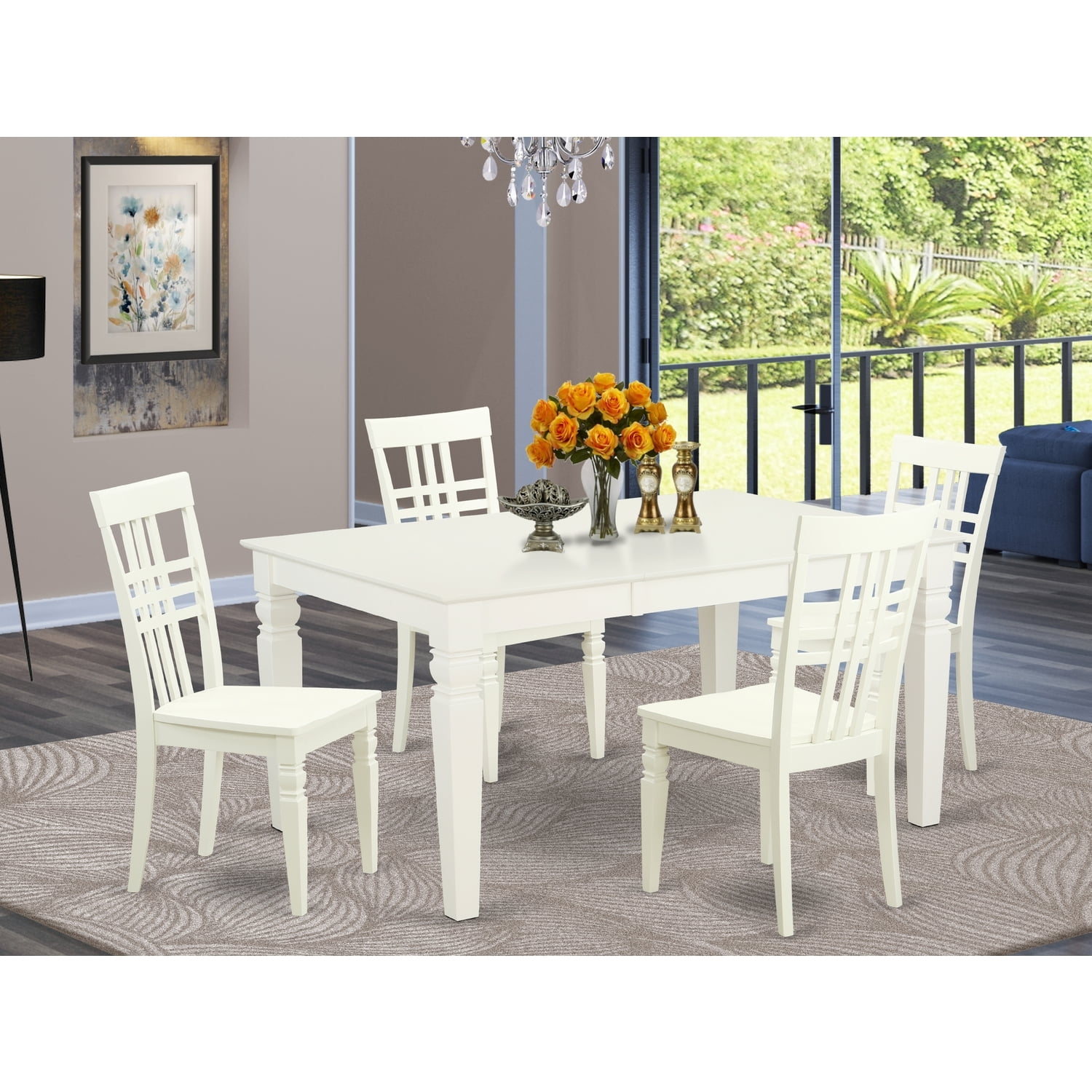 Kitchen Dining Table Set Wood Chairs - 7 Piece Rectangle Table & Chairs ...