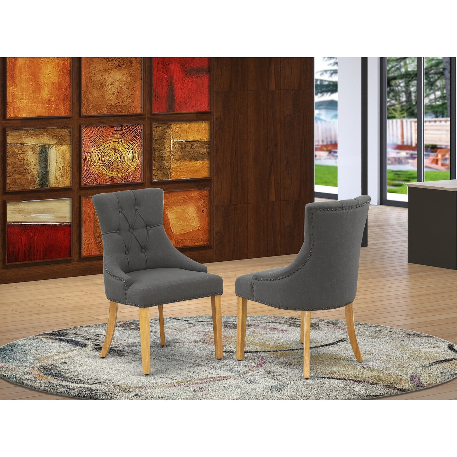 HomeStock Frp4T20 Renaissance Rhapsody Parson Chair With Oak Leg And ...