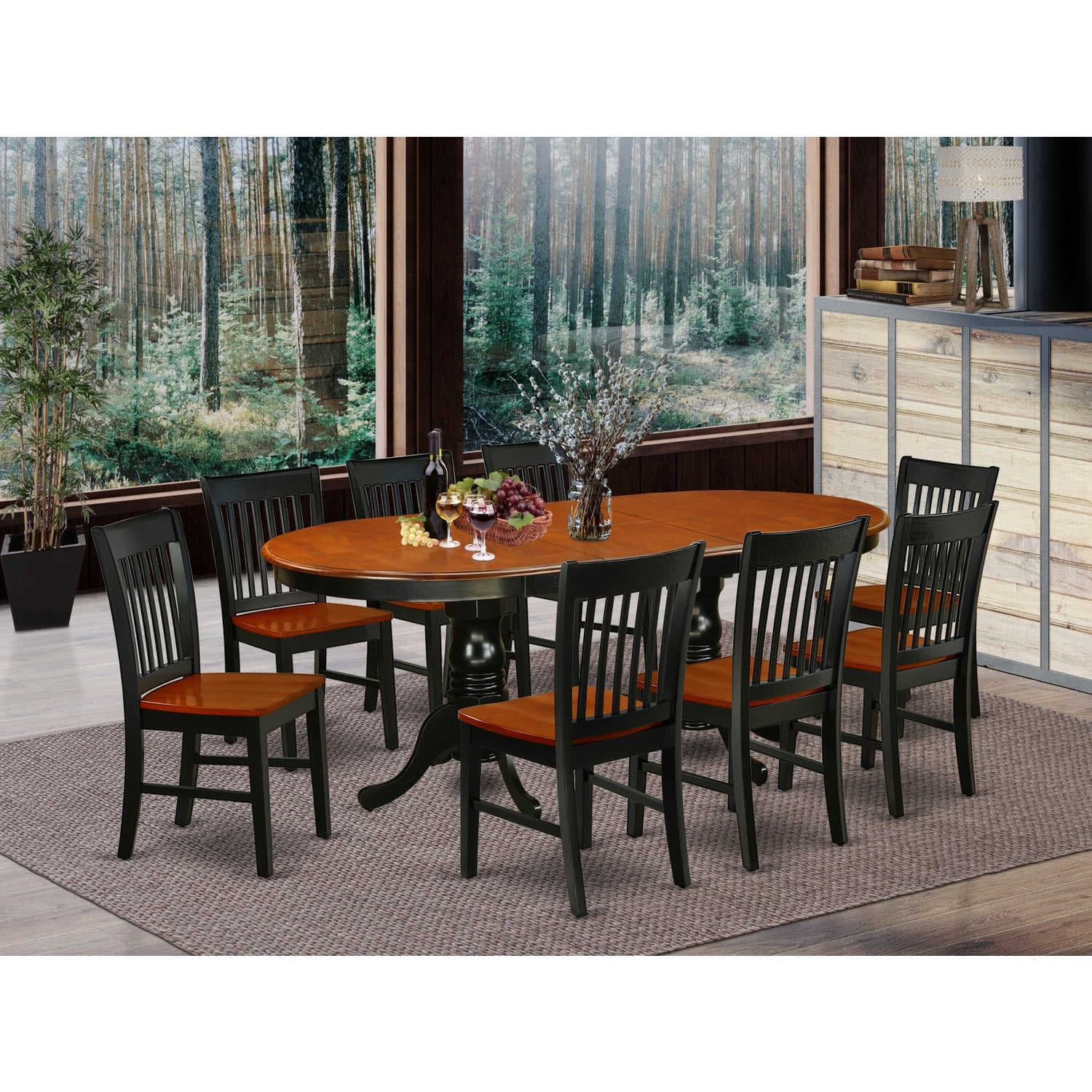 HomeStock Global Greatness 9Pc Square 36/54 Inch Family Table With 18 ...