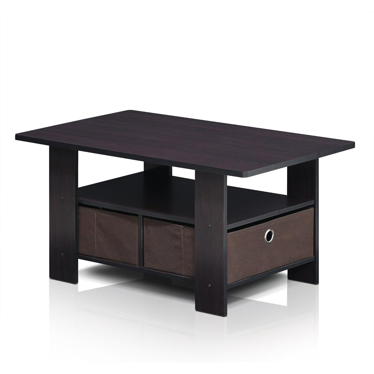HomeStock Global Greatness Coffee Table with Bin Drawer, Modern Sturdy ...