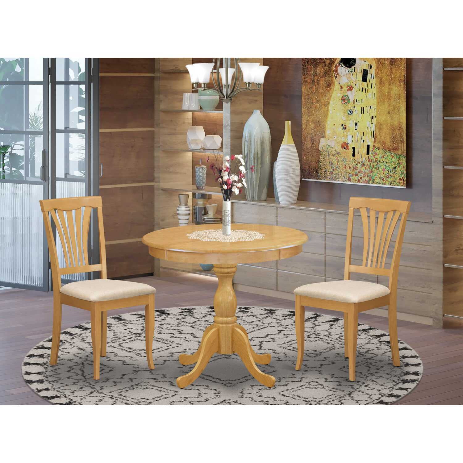 HomeStock Global Greatness Kitchen Dining Table Set Includes a Wood ...