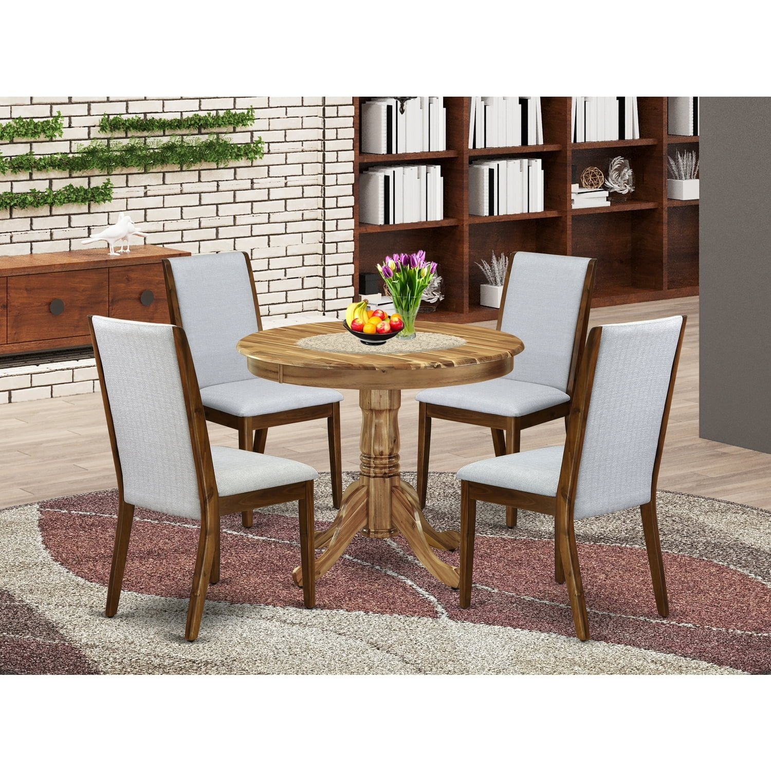HomeStock Gothic Glamour 5-Pc Modern Dining Table Set Included A Round ...