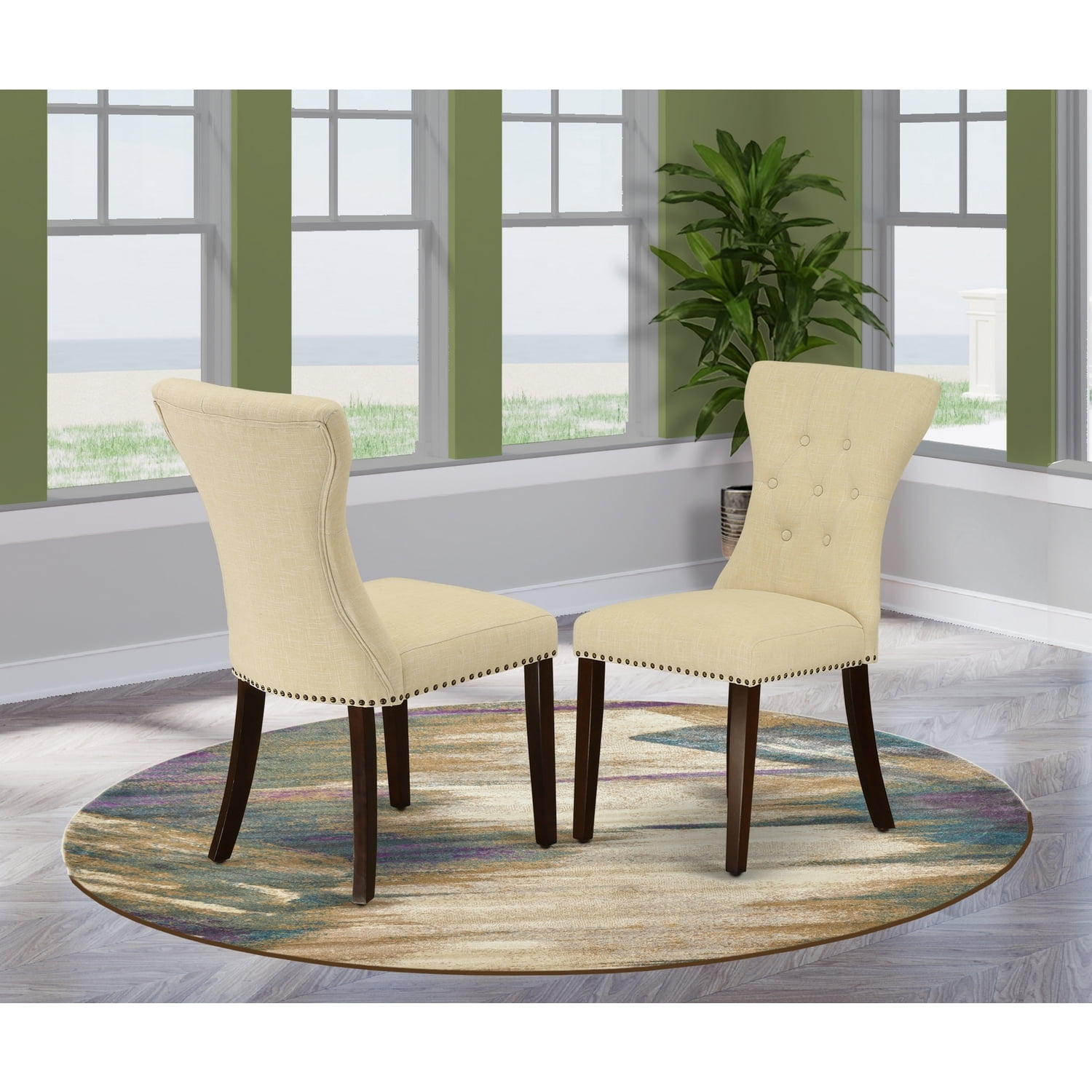 Parson Chair Set of 2 - Elegant Dining Chairs, Modern Upholstered ...
