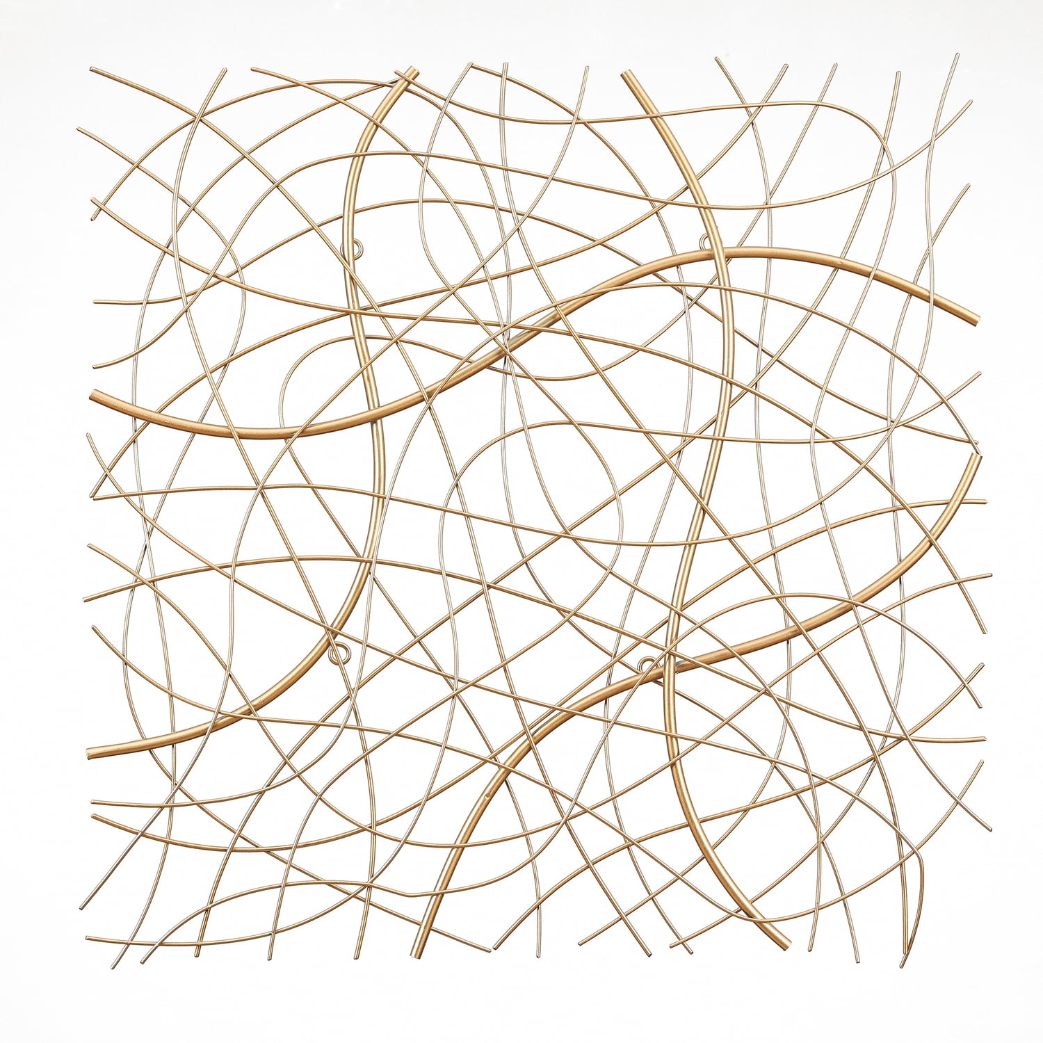 Modern Metal Wall Decor - Abstract Gold Square Art - 26.4" Home Accent ...