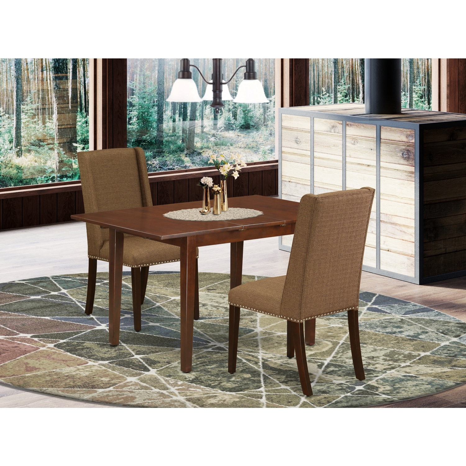 HomeStock Gothic Grace 3-Pc Kitchen Table Set Included A Butterfly Leaf ...